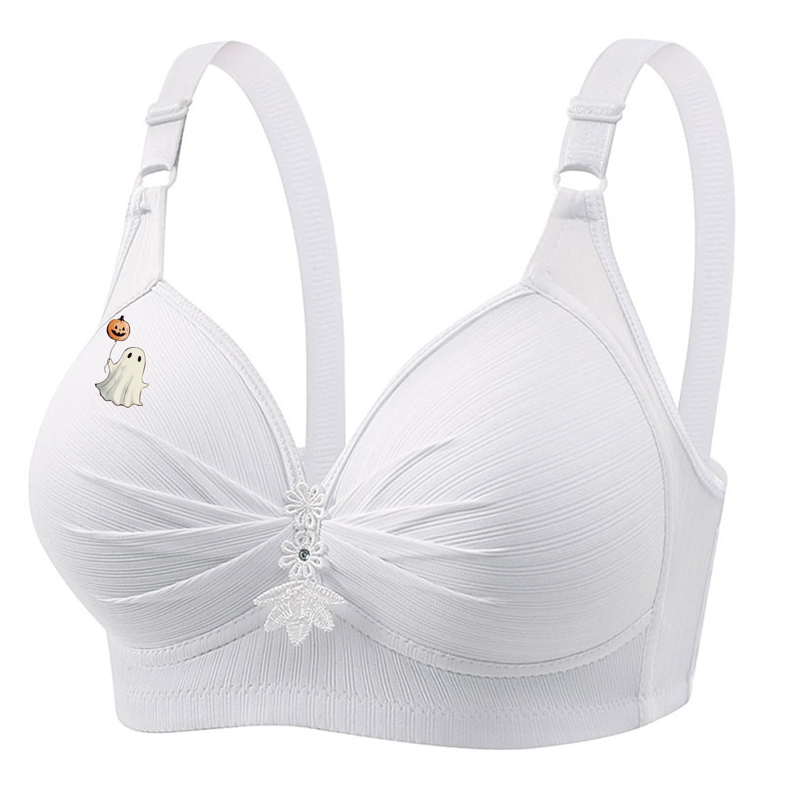 SMihono Cute Ghost Print Bra for Older Women for Sagging Breast No ...