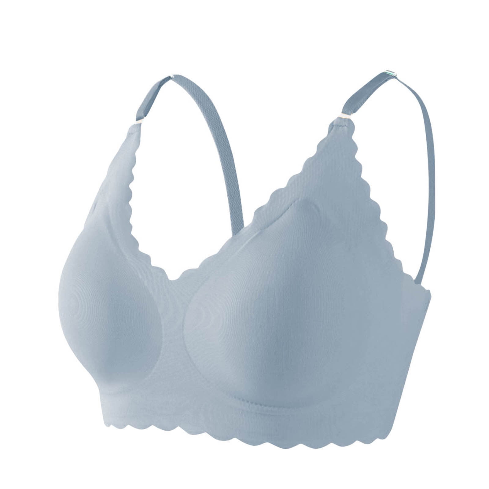 SMihono Cute Scalloped Bras for Women No Underwire Seamless Comfort ...