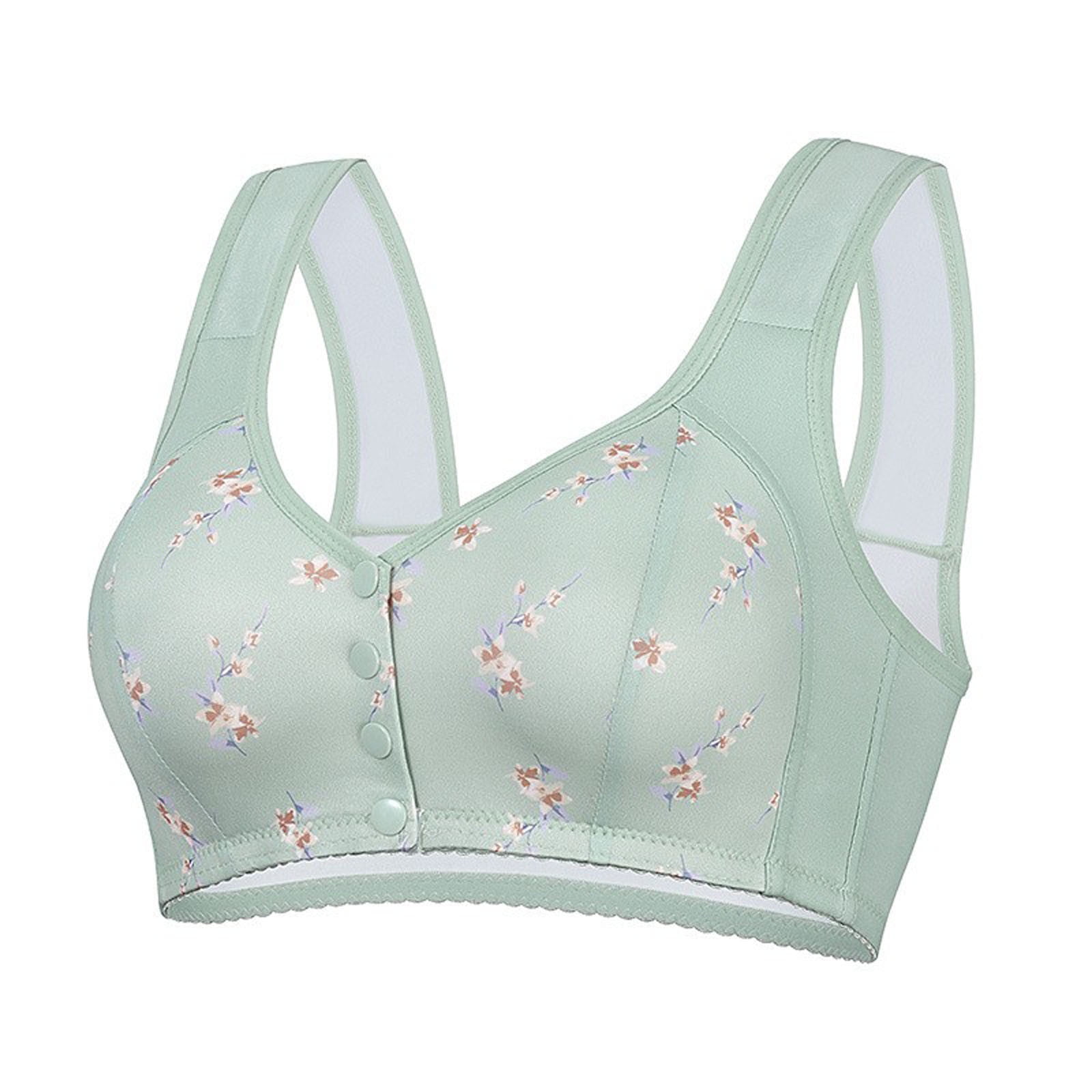 SMihono Daisy Bras for Older Women Front Closure No Underwire Bra ...