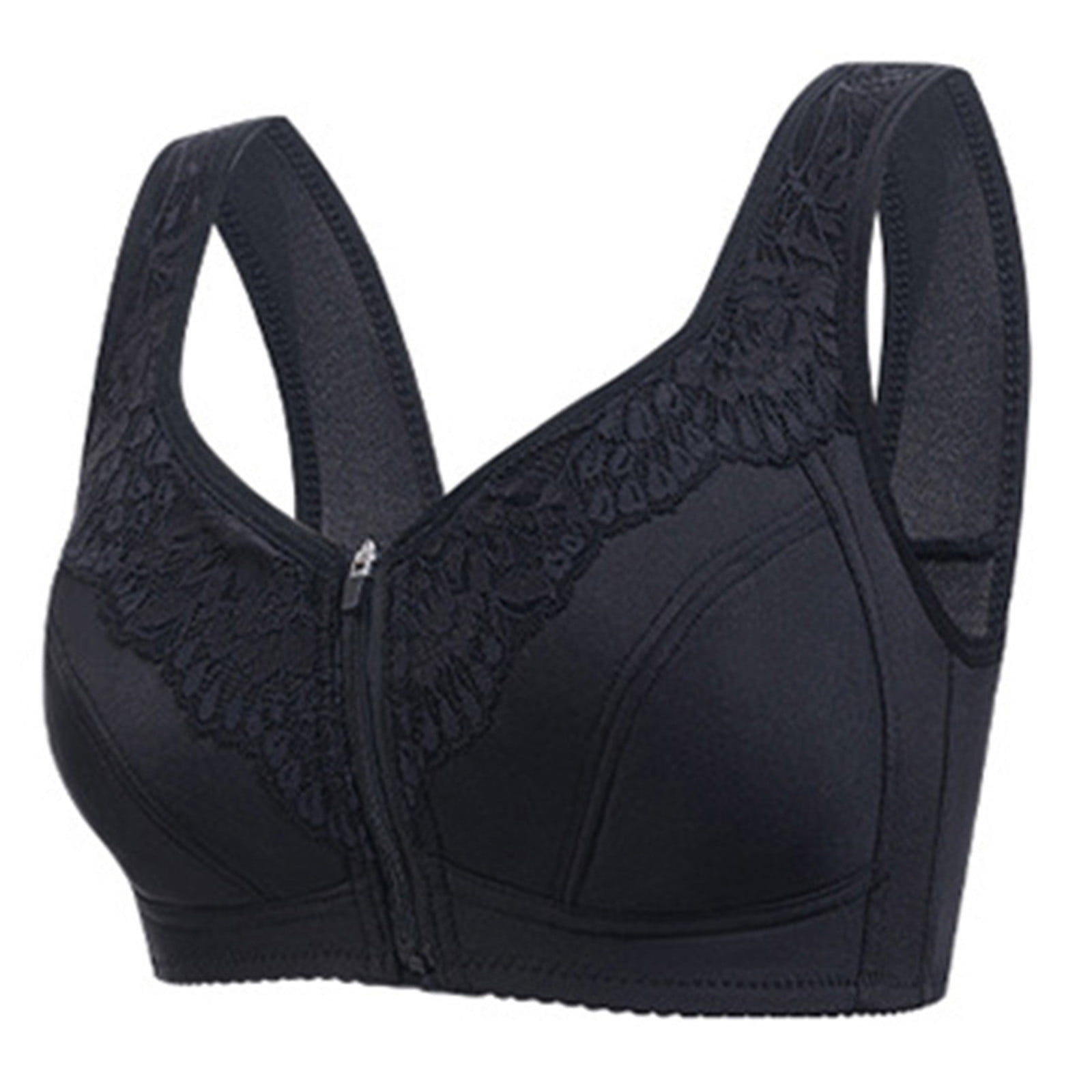 SMihono Daisy Bras for Older Women Zipper Front Closure No Underwire ...