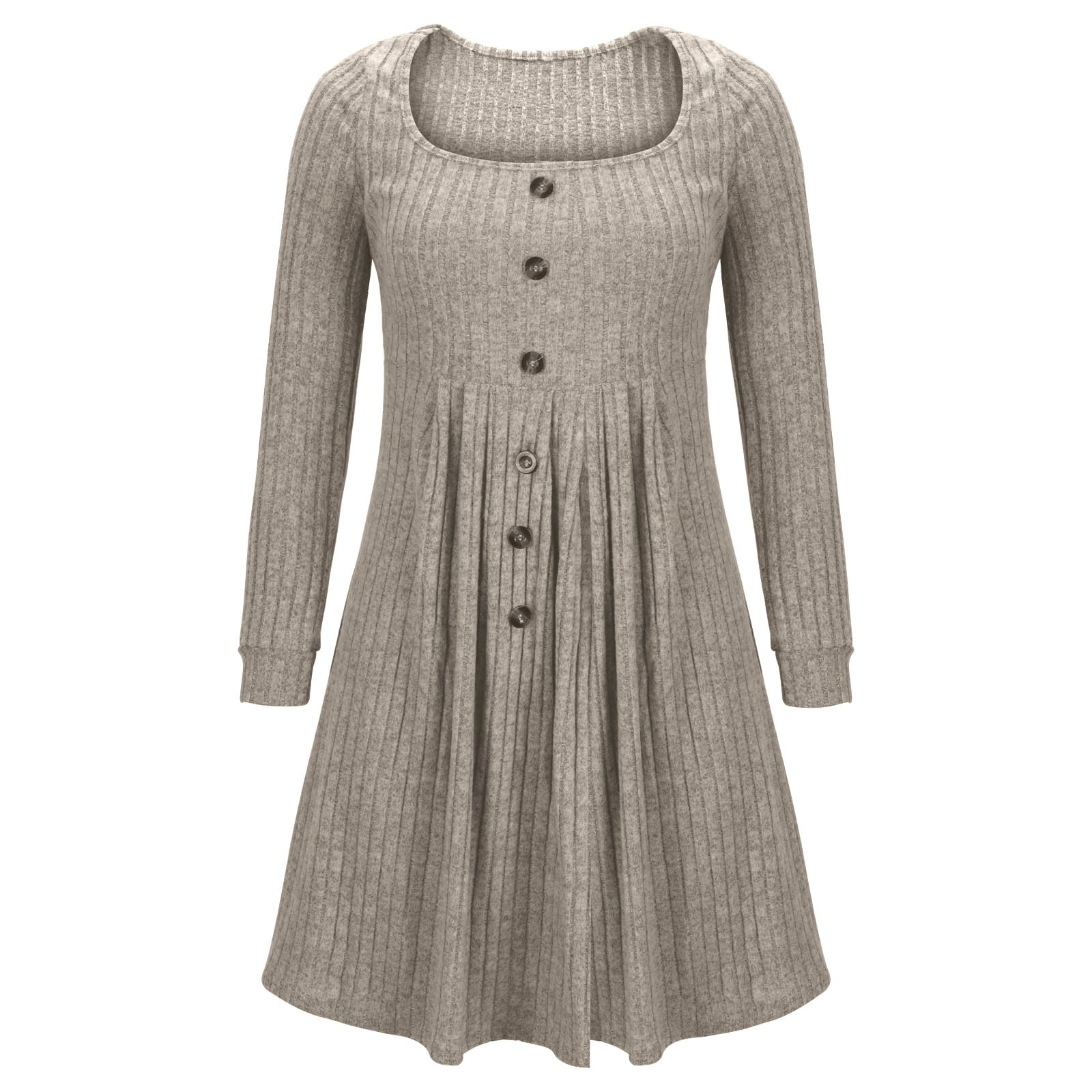 SMihono Deals Cable Knit Sweater Dress for Women Square Neck Long ...