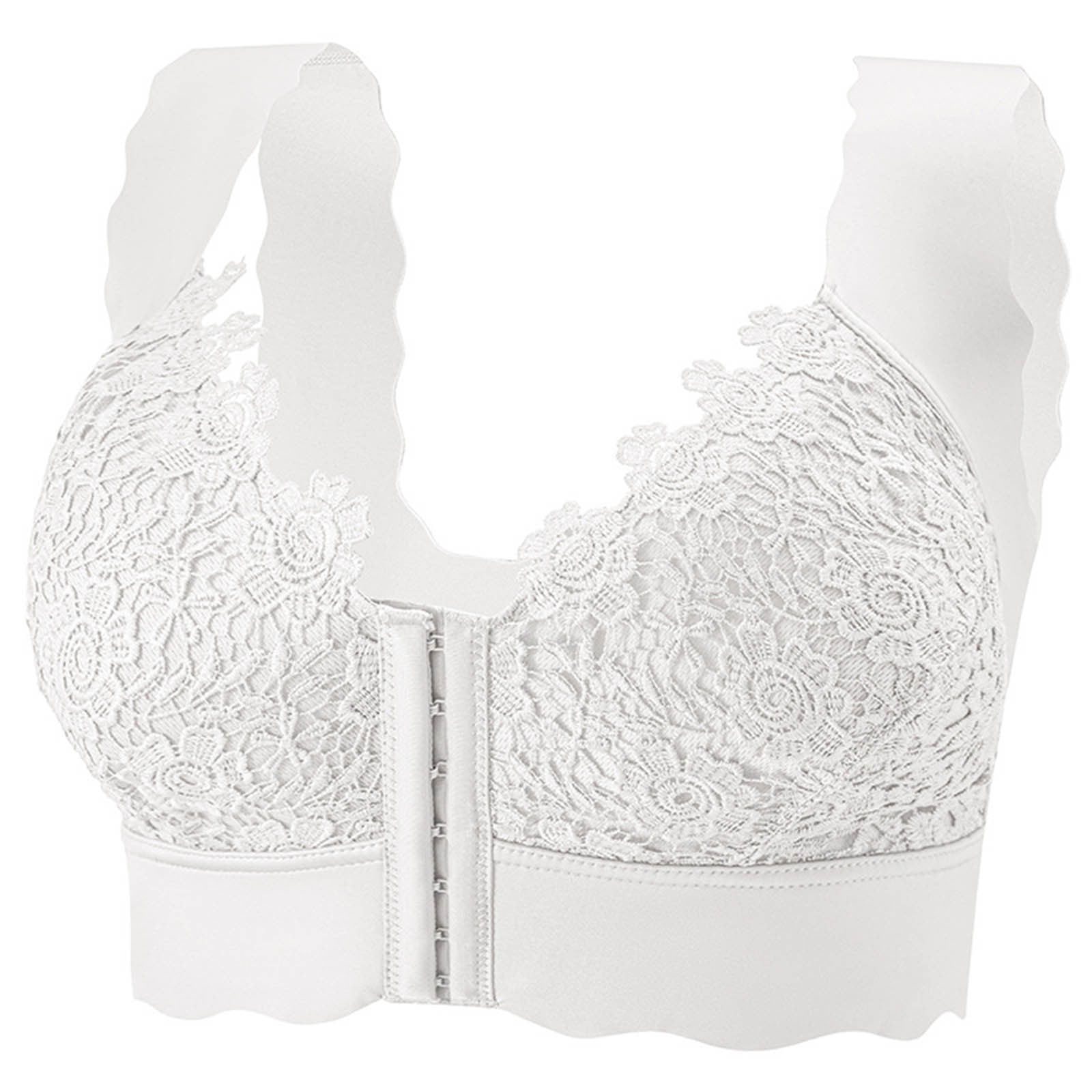 SMihono Fashion Lace Padded No Underwire Comfort Push Up Bra with Zip ...