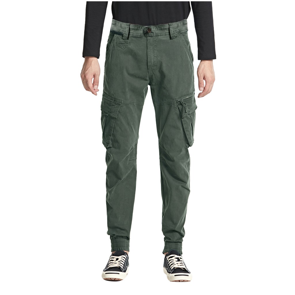 SMihono Deals Men's Straight Leg Pants Soft Pockets Relaxed Solid Color ...