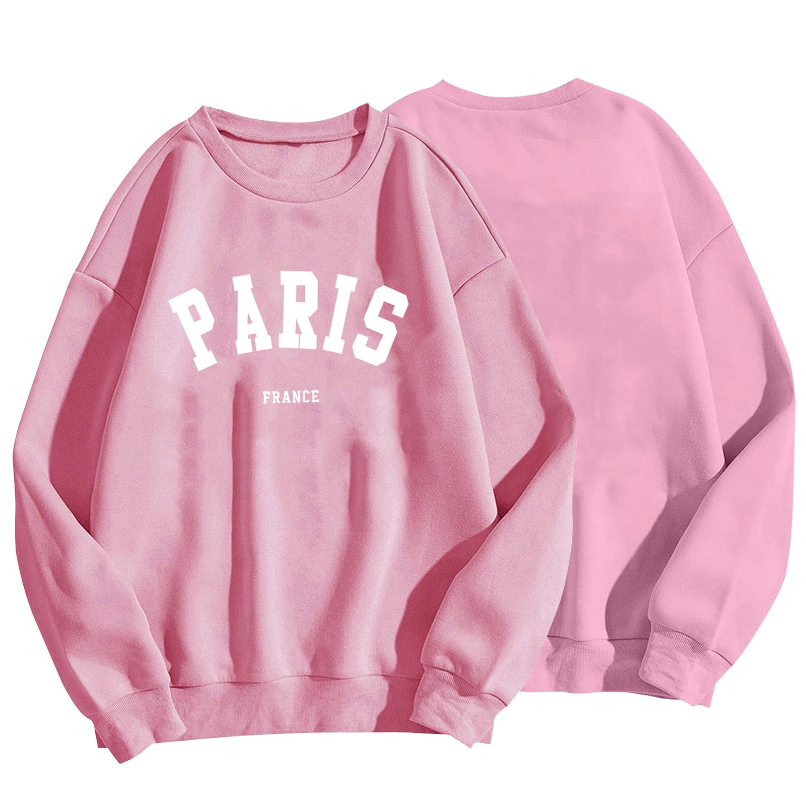SMihono Fashion Paris Letter Print Sweatshirt for Women Oversized ...