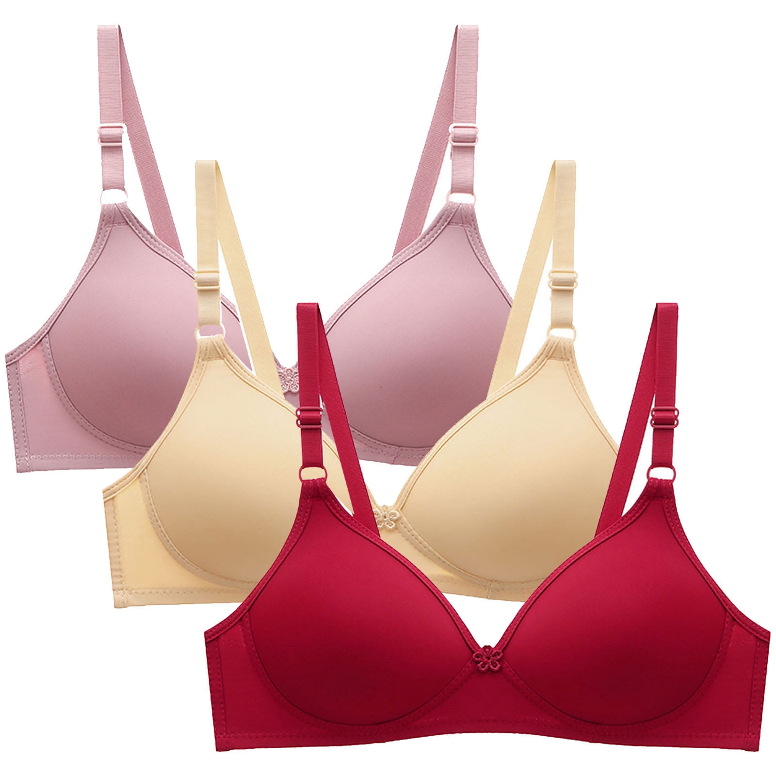 SMihono Fashion Wireless Bras for Older Women (3Pc) with Support and ...