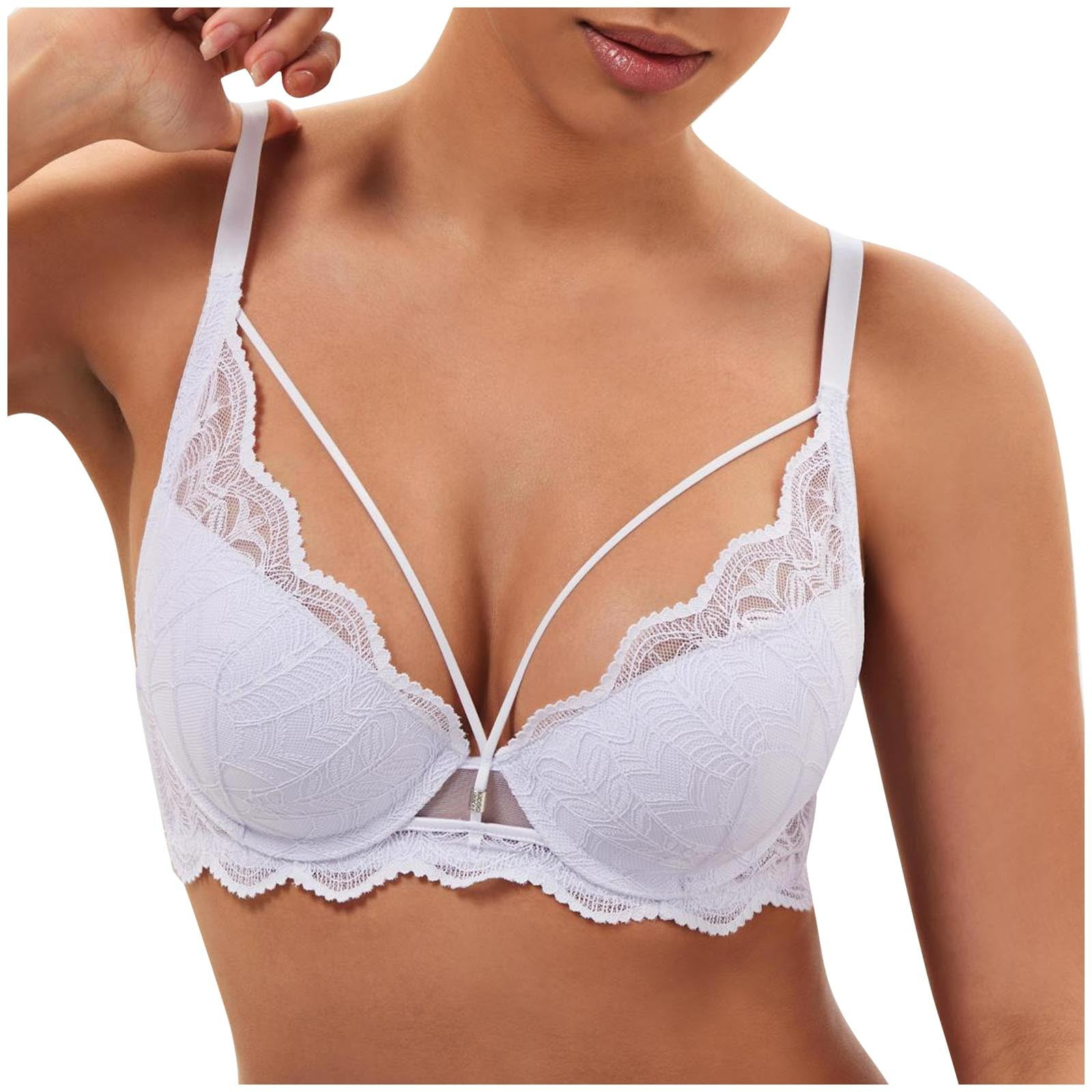 SMihono Deals Women's Lace Bralette Sexy Bra Sheer See Through Bras Low ...