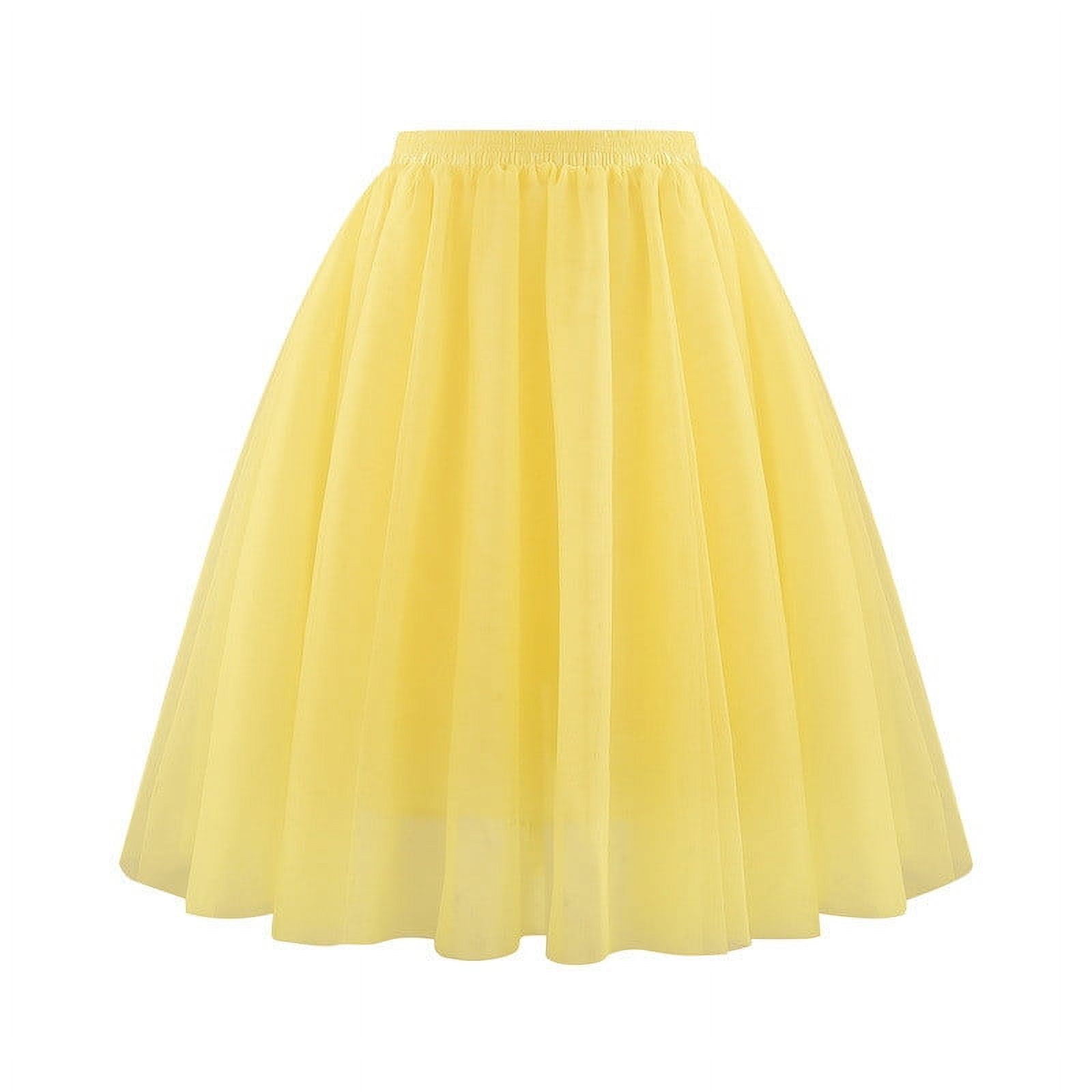 SMihono Fashion Womens A Line Tutu Skirt Layered Tulle Skirt High Waist ...