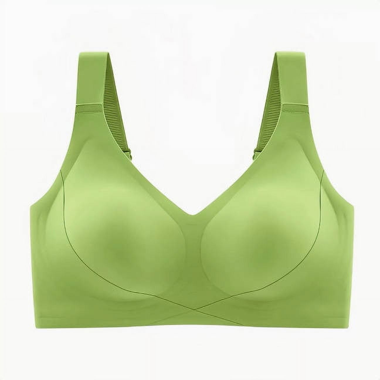 SMihono Deep V Neck Full Cup Sports Bra Wireless Bras for Women Seamless No Underwire Bra ...