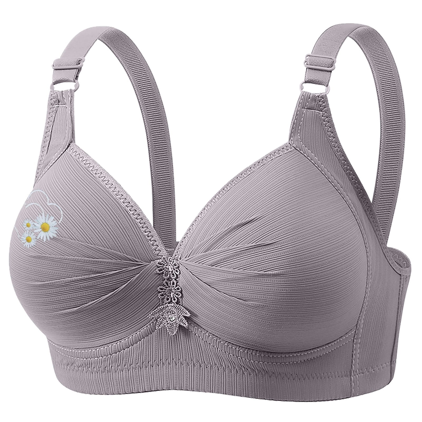 SMihono Front Closure Bras for Women, Plus Size Daisy Heart Print No ...