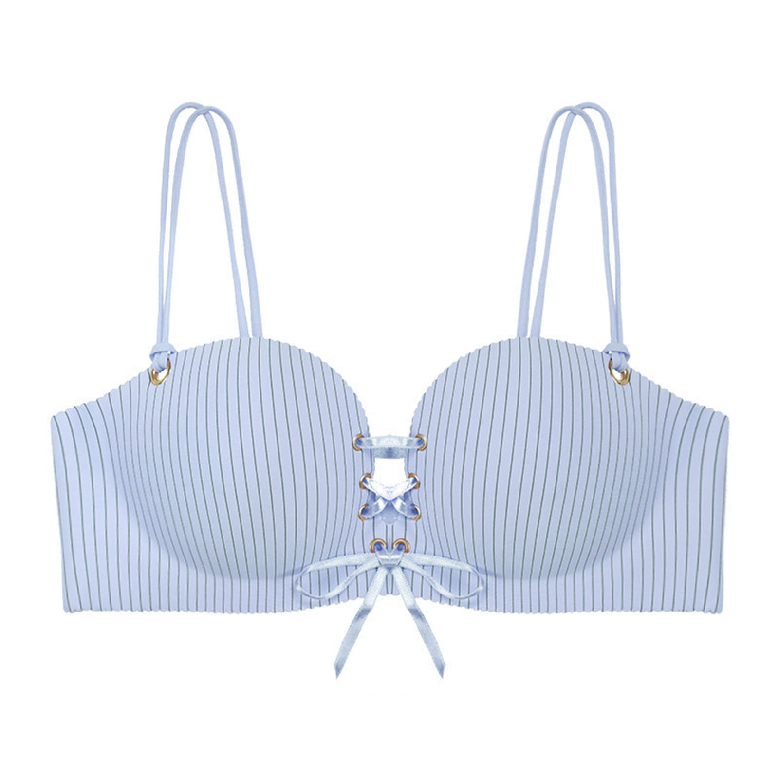 SMihono Lace up Front T-Shirt Bras for Women Comfort Wireless Full ...