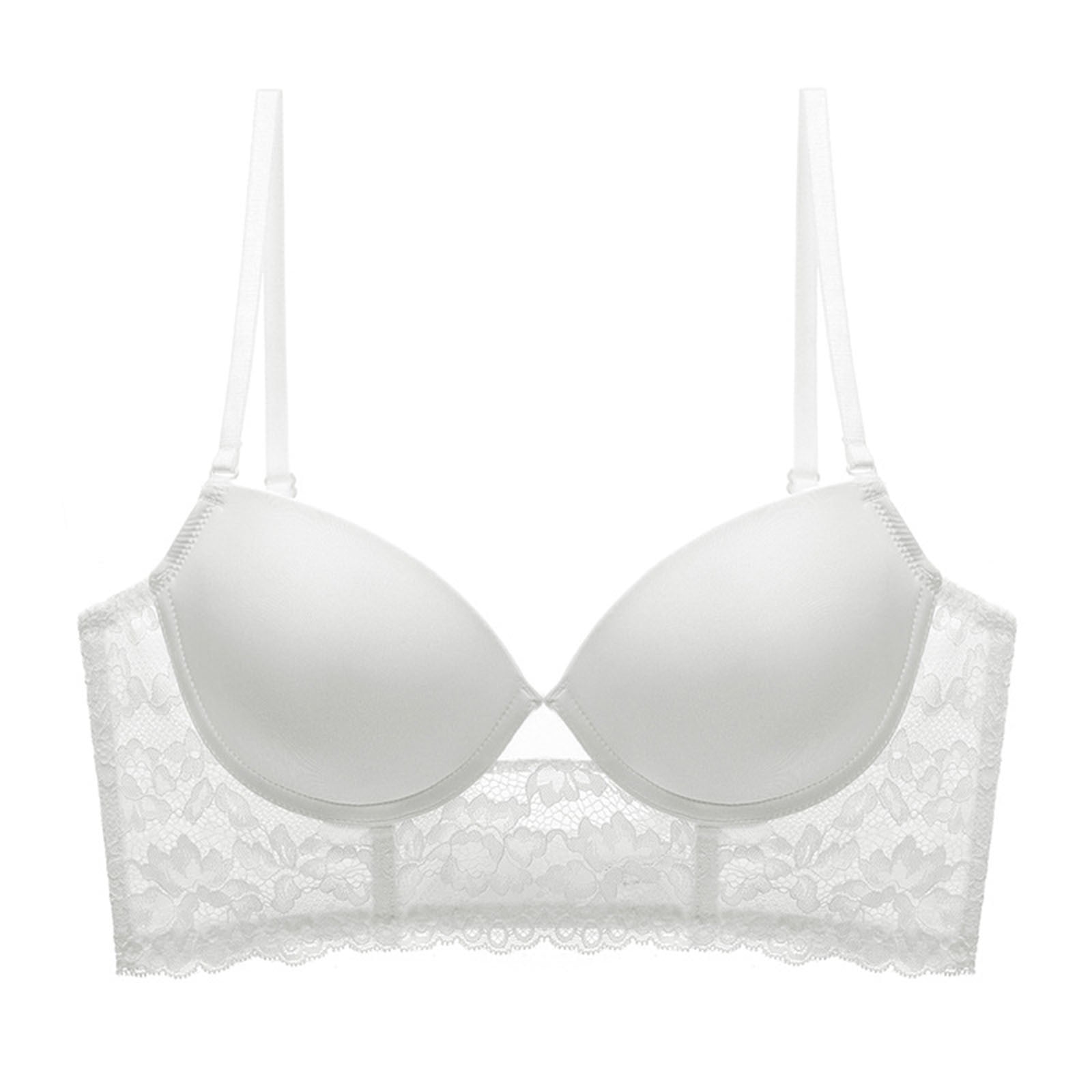 SMihono Low Back Bras for Women Push Up Invisible Backless Bra Low Cut ...