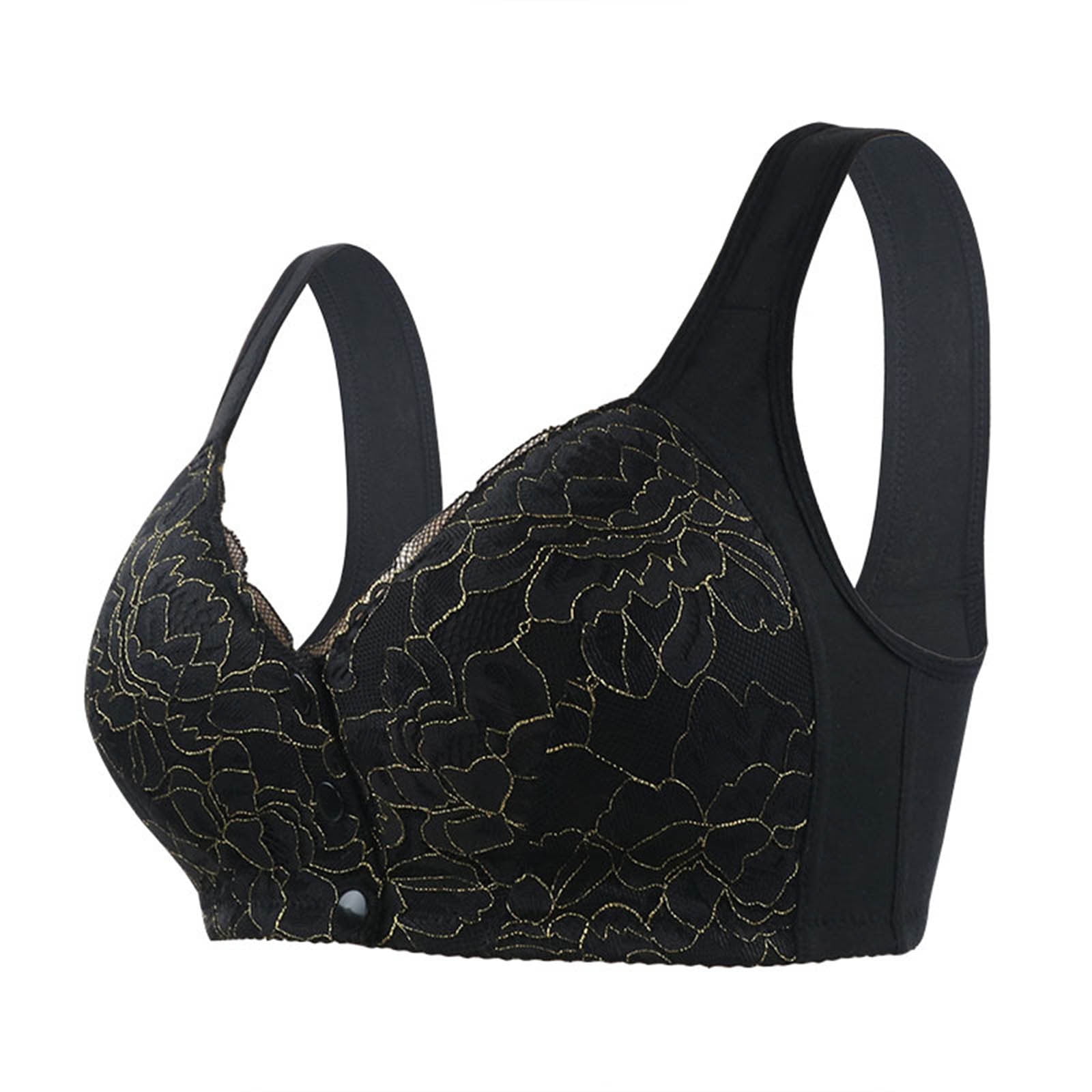 SMihono No Underwire Lace Bras for Women Sponge Cup Front Closure Bras ...