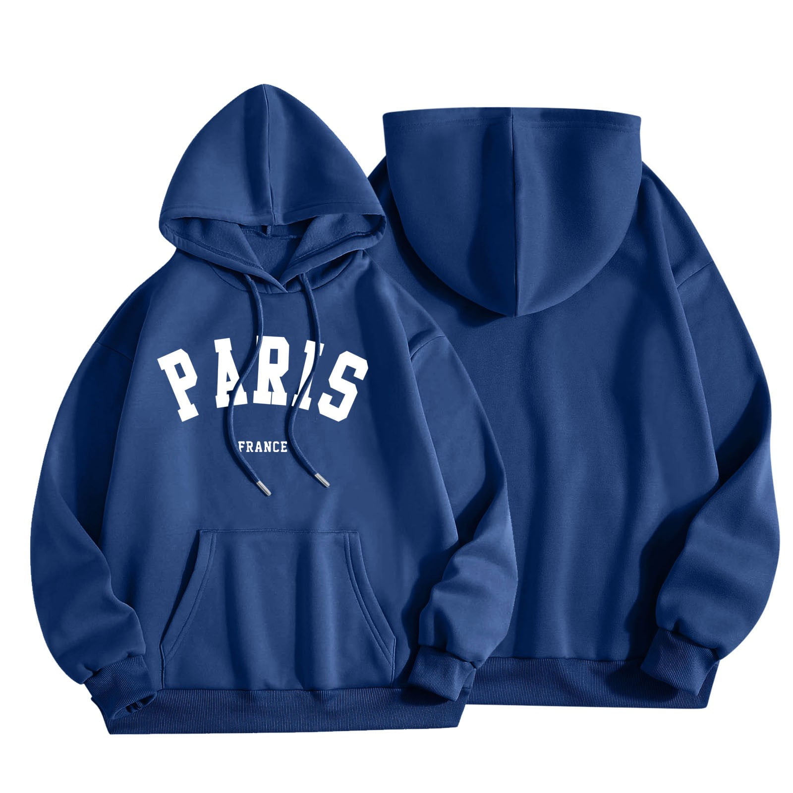 SMihono Paris Letter Print Sweatshirt for Women Drawstring Hoodies ...