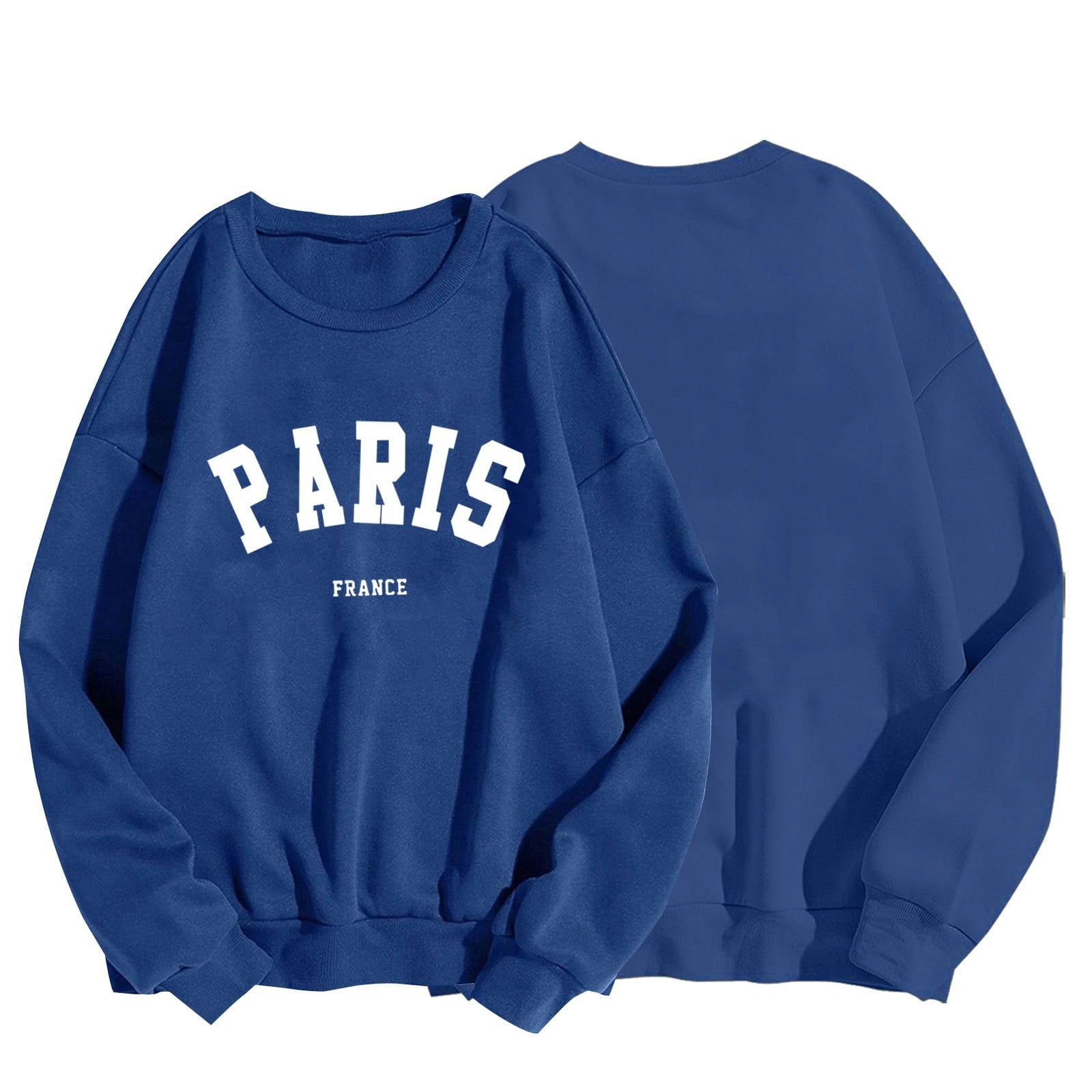 SMihono Paris Letter Print Sweatshirt for Women Oversized Trendy Comfy ...