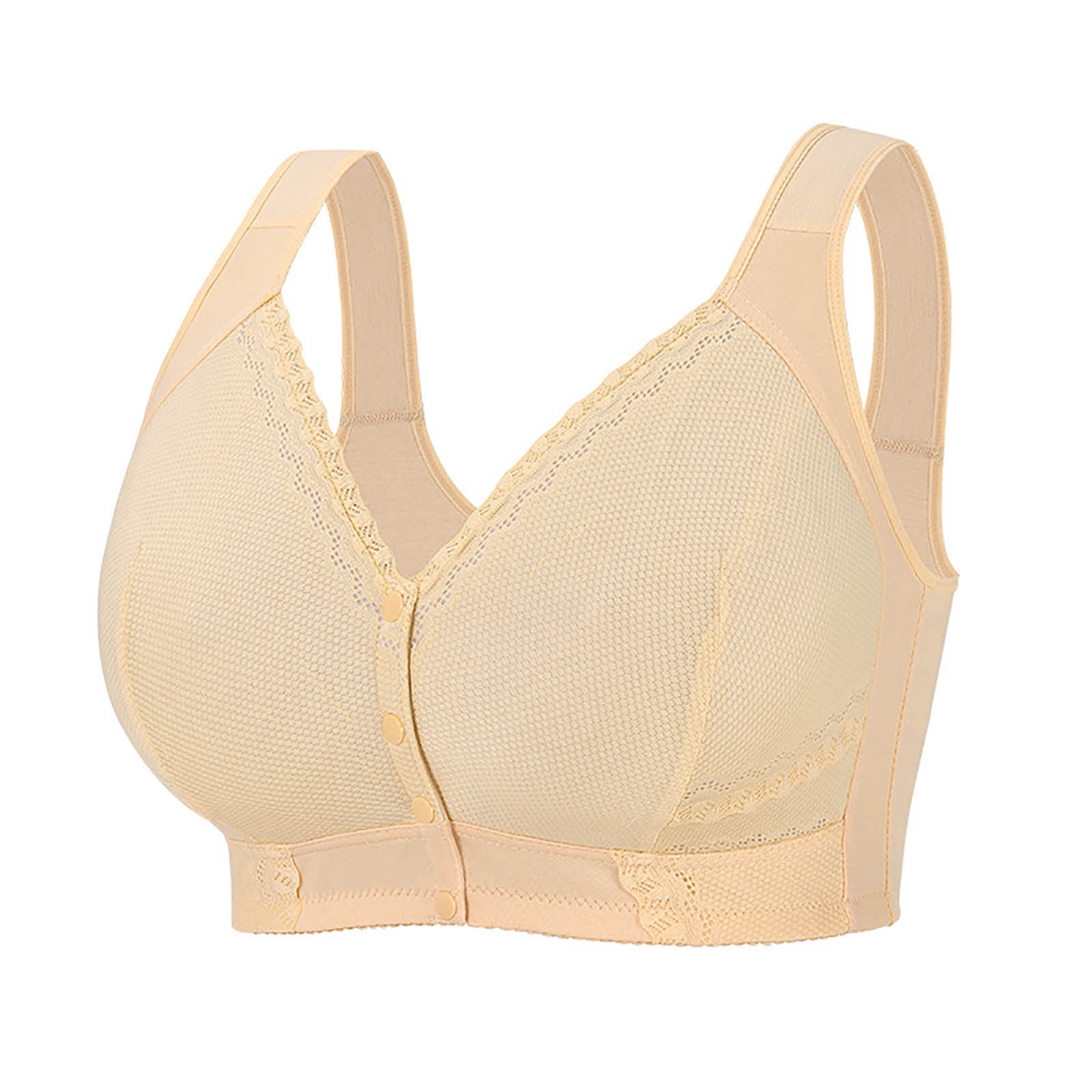 SMihono Plus Size Bras for Senior Women, Front Snaps Breathable Bra for ...