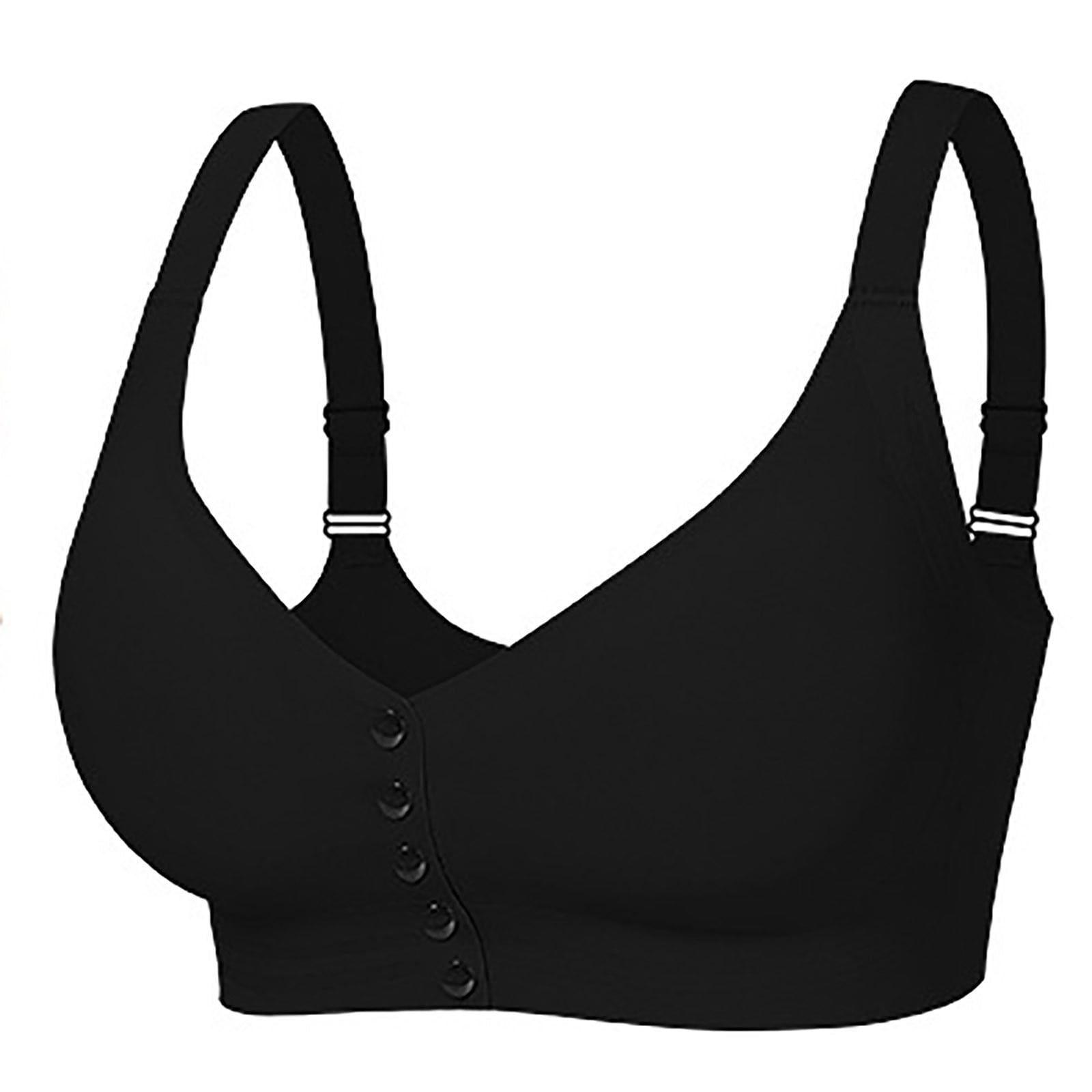SMihono Plus Size Women's Front Closure Wireless Bras - Comfort Soft No ...