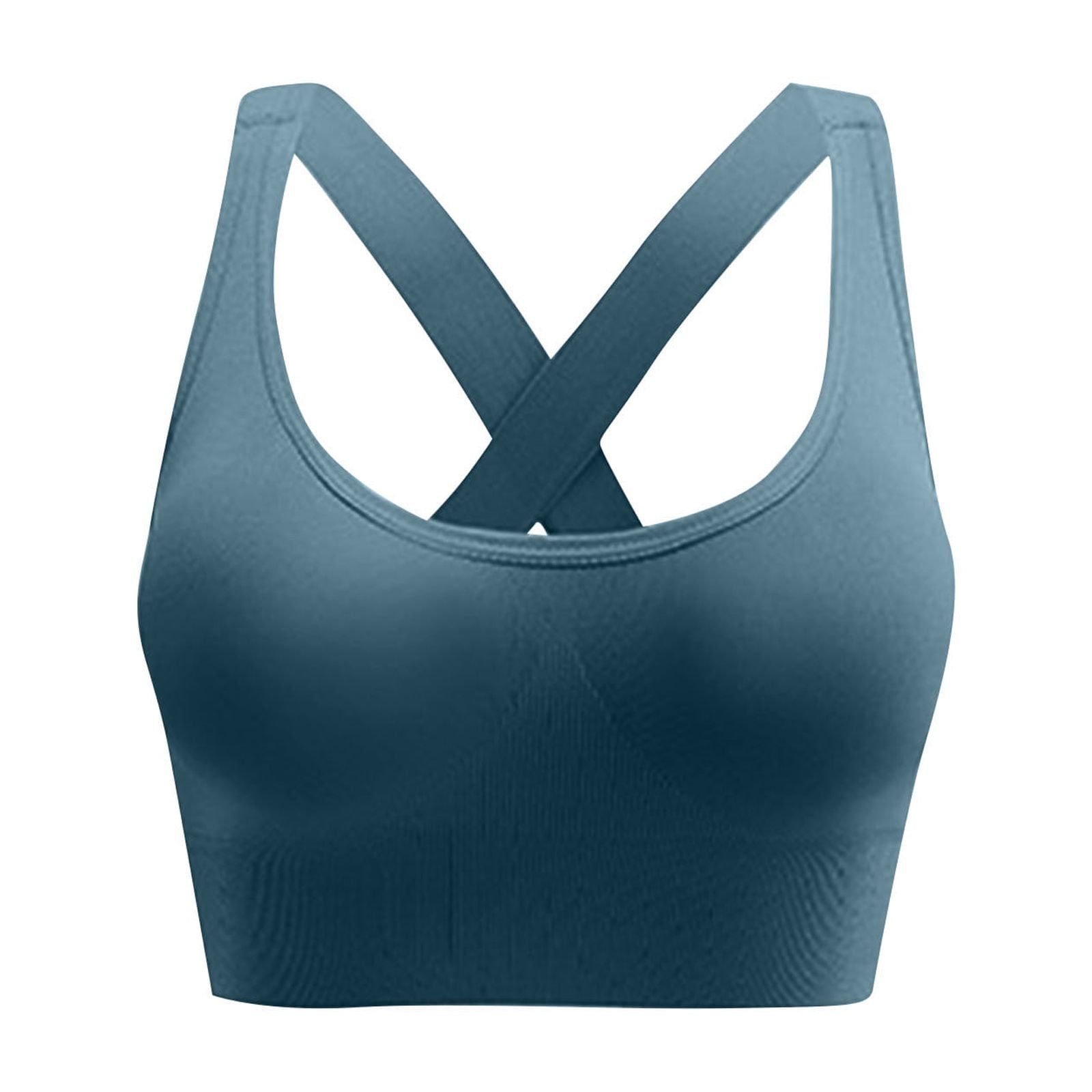 SMihono Racerback Sports Bra for Women Wireless Full Coverage Square ...