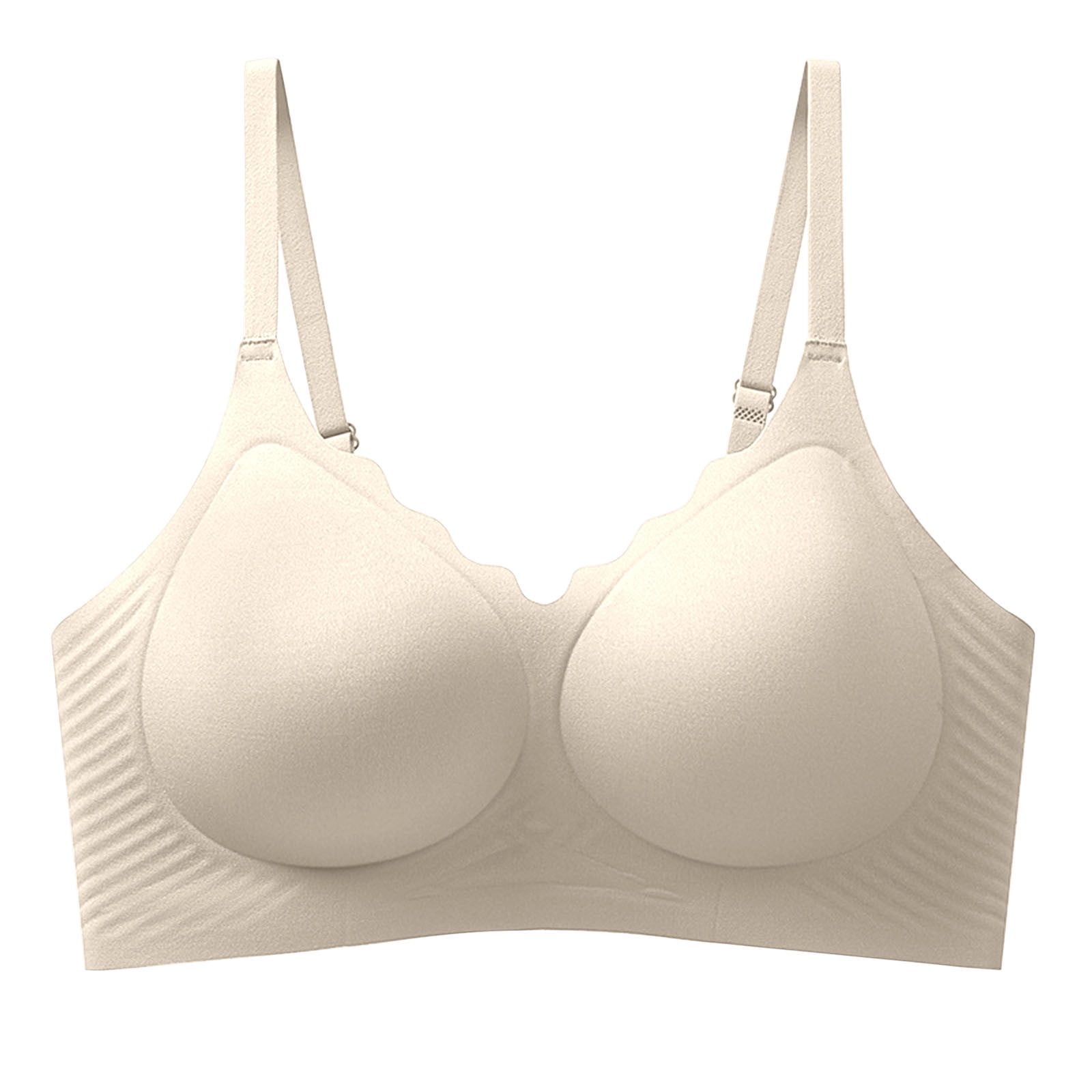 SMihono Stylish Women's Ice Silk Bras No-Wire Lifting Bra with Fixed ...