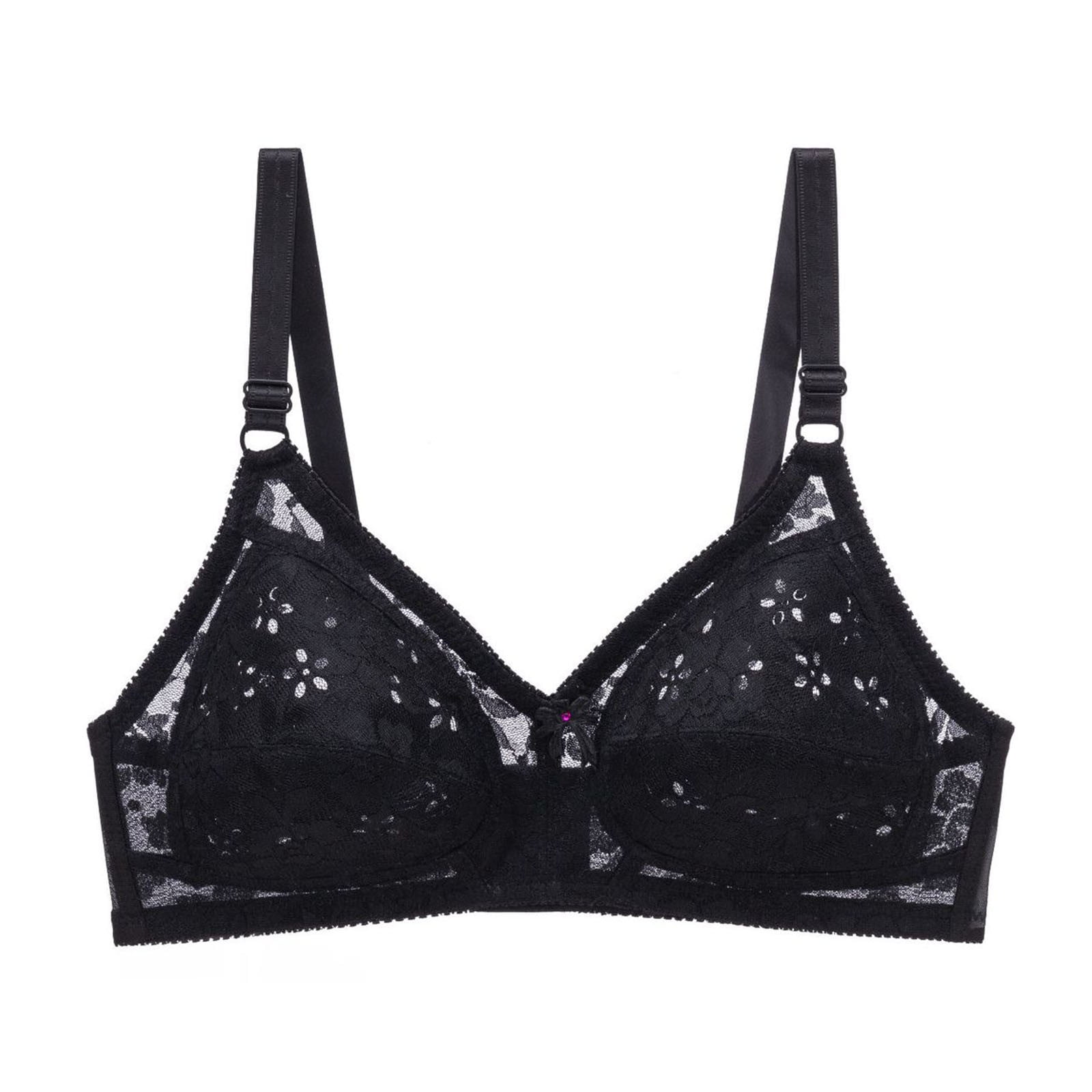 SMihono Trendy Womens Sexy Floral Lace Bra Wireless Sheer Bralette See ...