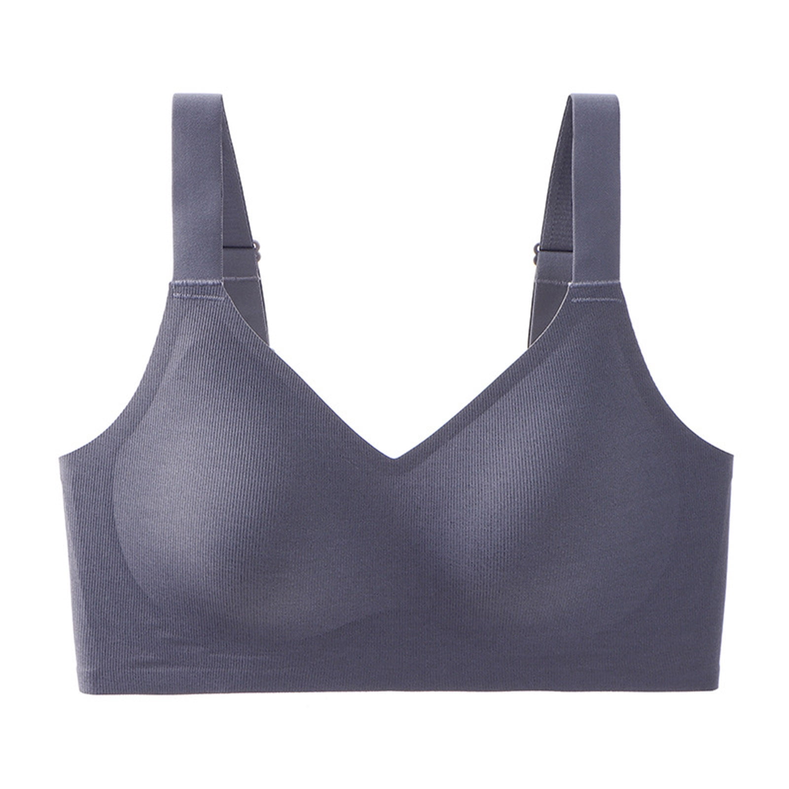 SMihono Seamless Bras for Women Full Support Push Up Ribbed Wireless ...