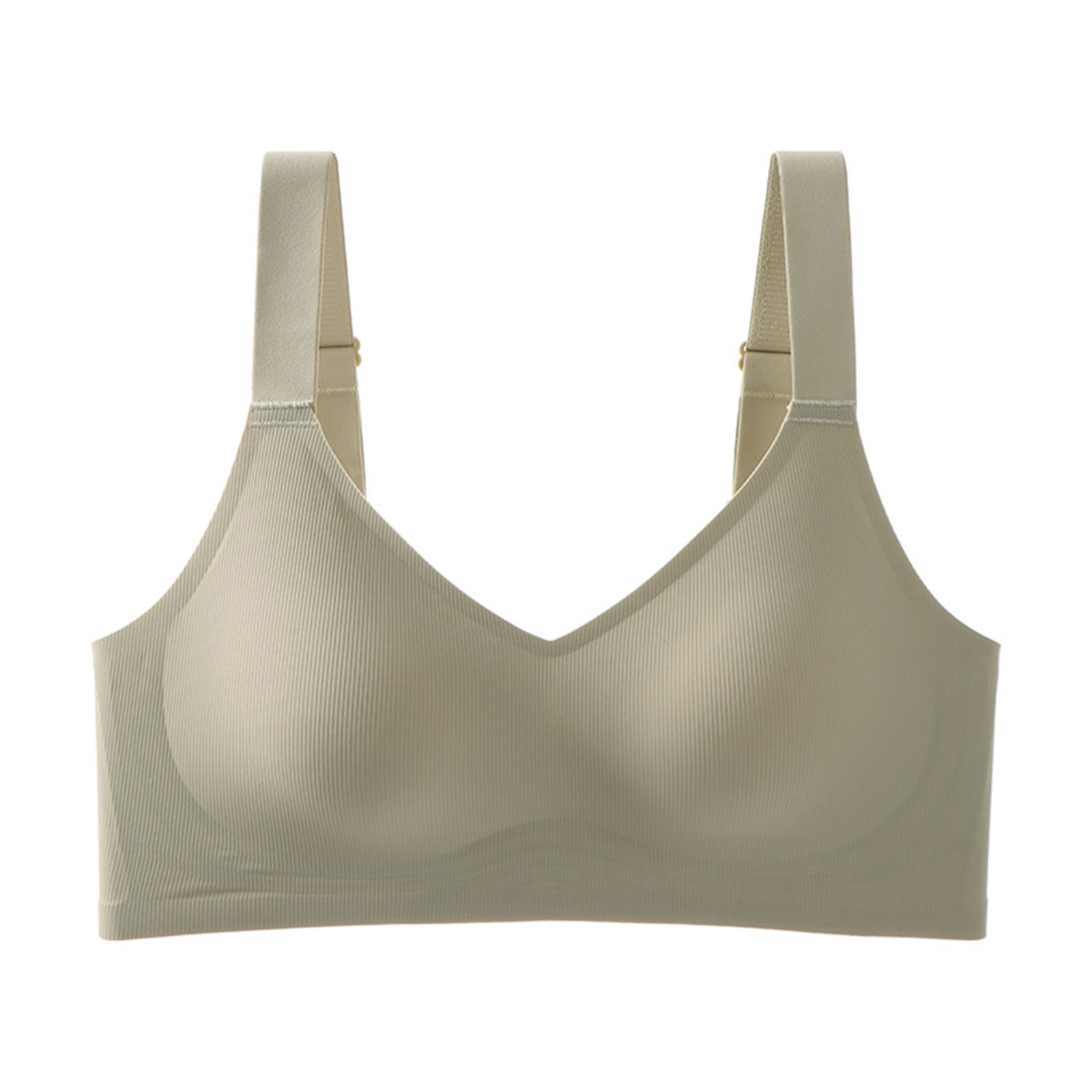 SMihono Seamless Bras for Women Full Support Push Up Ribbed Wireless ...