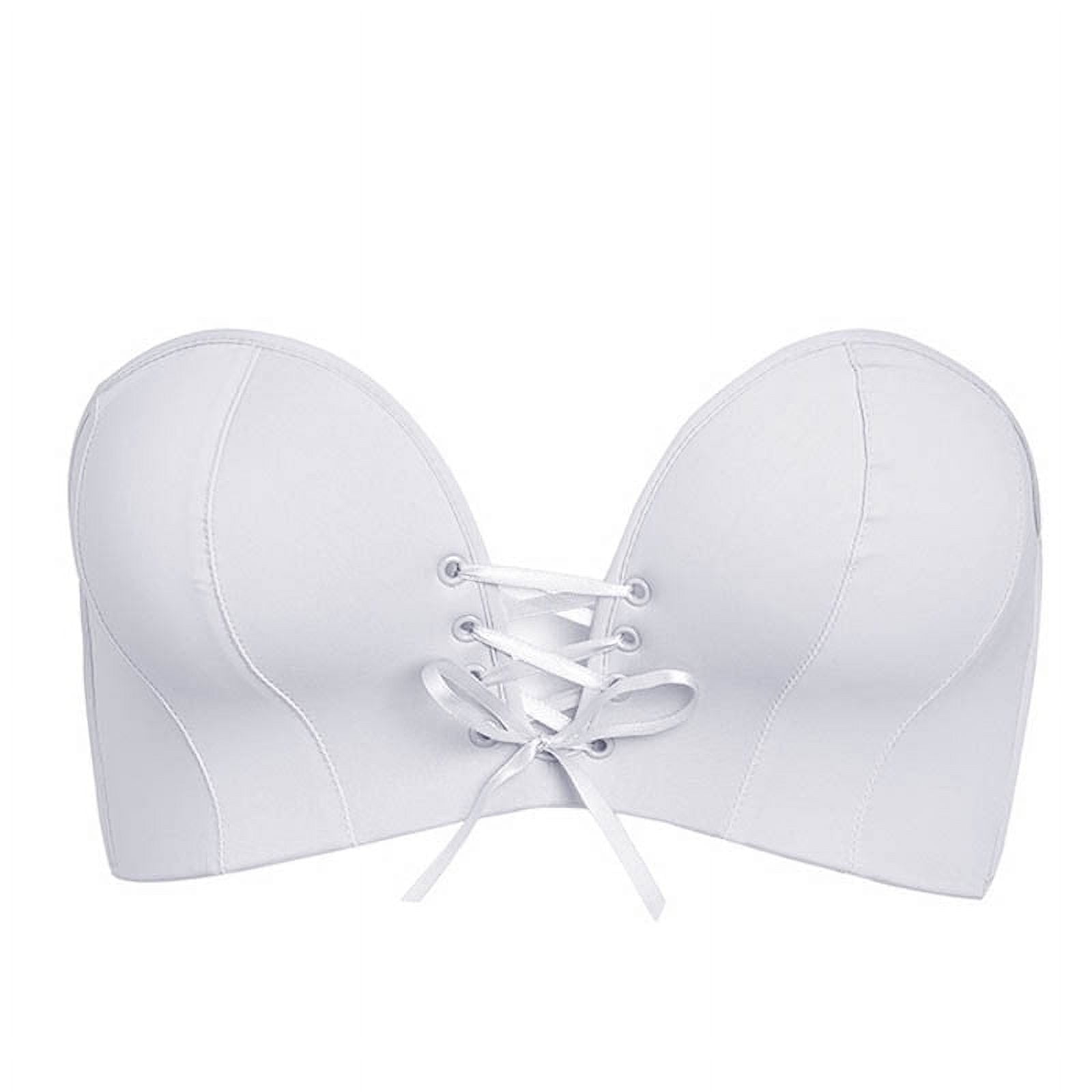 SMihono Strapless Bra for Women Non-Slip Plunge Push Up Padded Bandeau ...