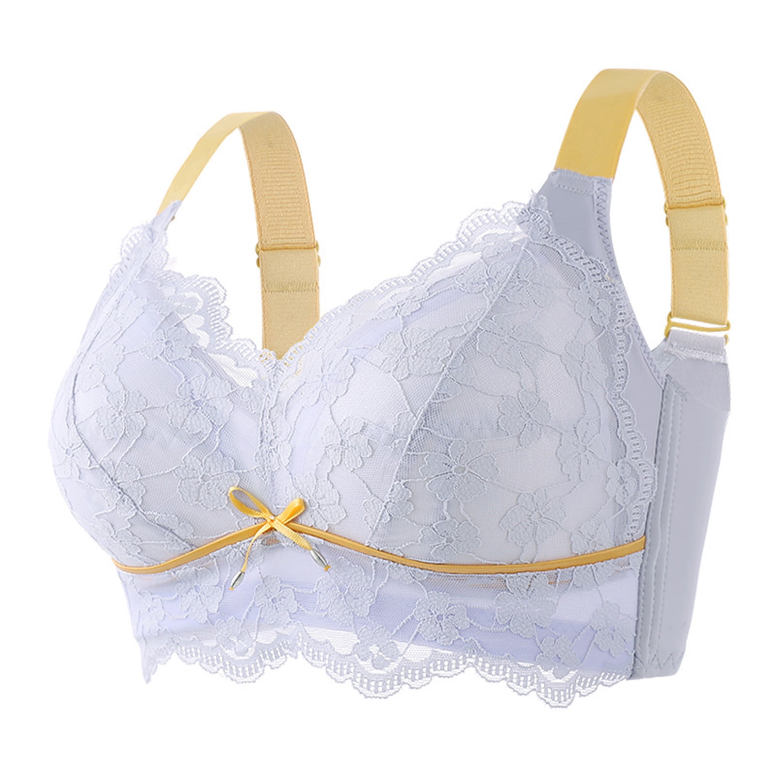 SMihono Teen Girls Bra Floral Lace Bow Wireless Brace Lightly Beathable ...