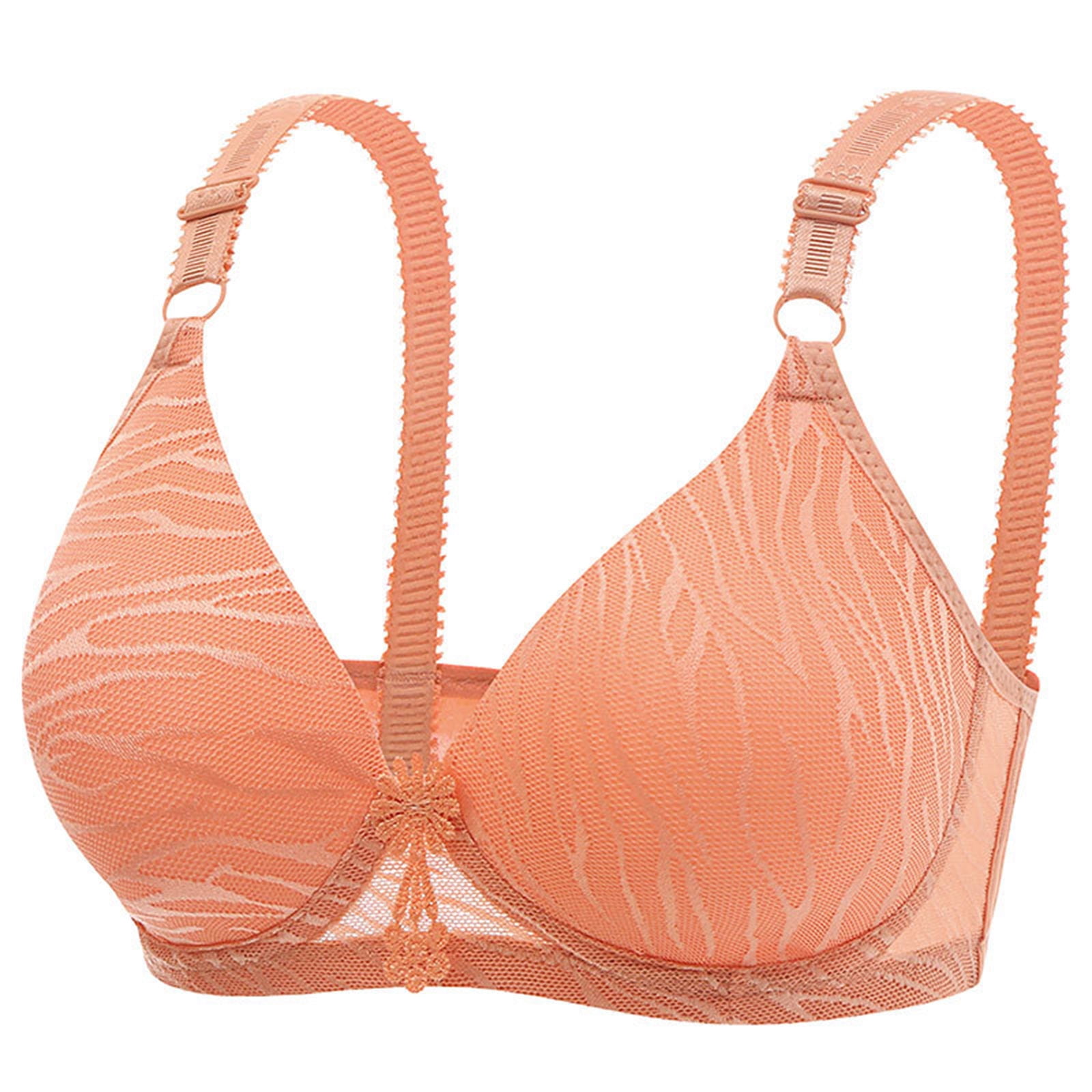 SMihono Wireless Bras for Women,Adjustable Shoulder Strap Lace Striped Print Bra,Full Coverage ...