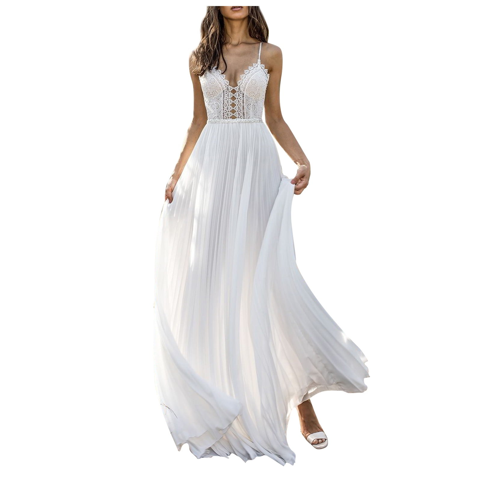 SMihono Women's Summer Mesh Beach Dress Boho Party Big Swing Dress ...