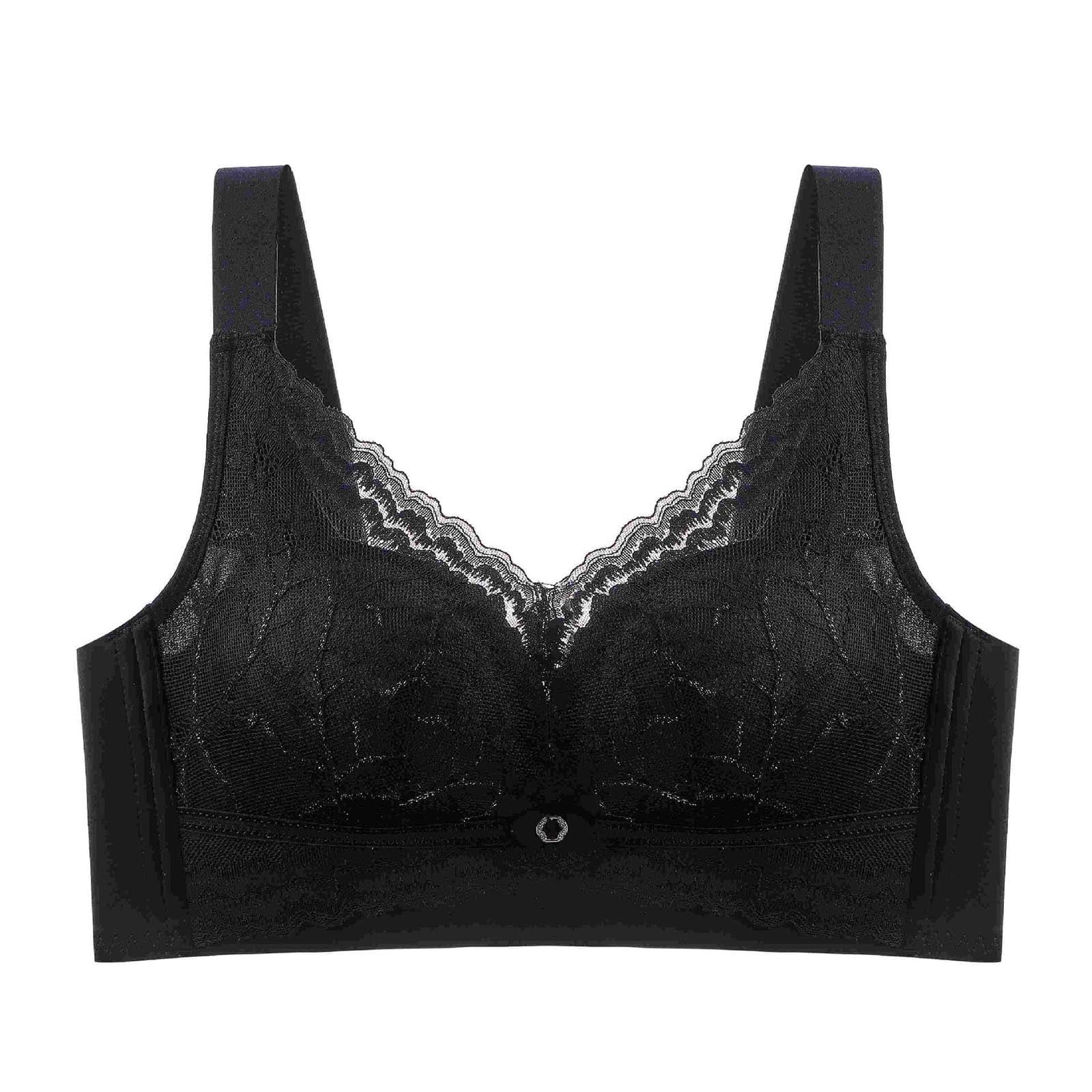 SMihono Women's Wireless Lace Bra Full-Coverage T-Shirt Bras No ...