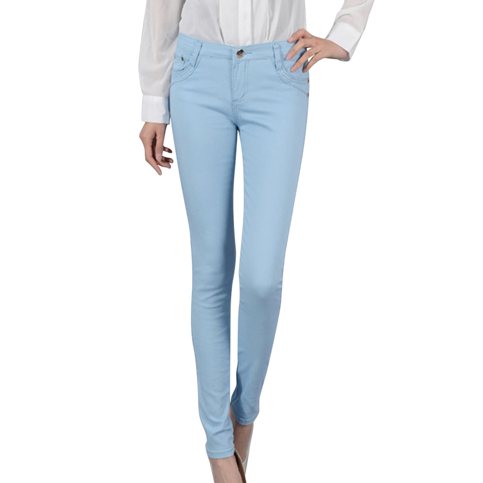 SMihono Womens Full Length Jeans Women's Candy Pencil Pants Fashion ...