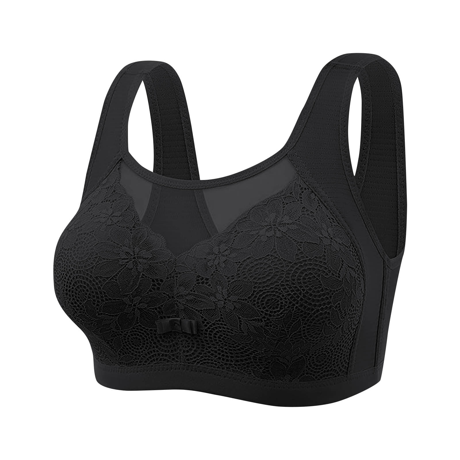 SMihono Womens Seamless Wireless Supportive Bra Front Closure Button ...