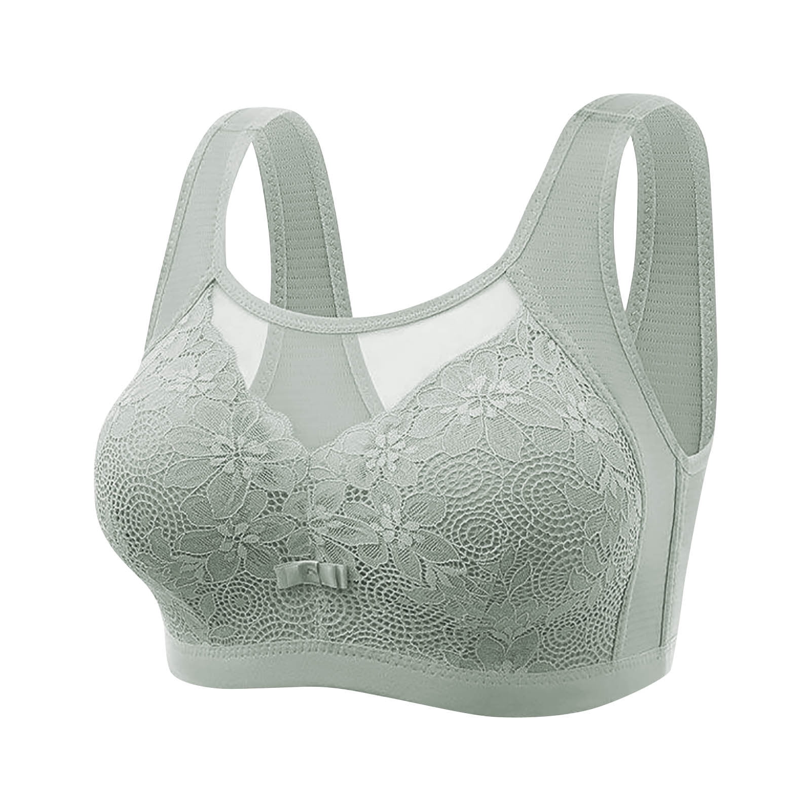 SMihono Womens Seamless Wireless Supportive Bra Front Closure Button ...