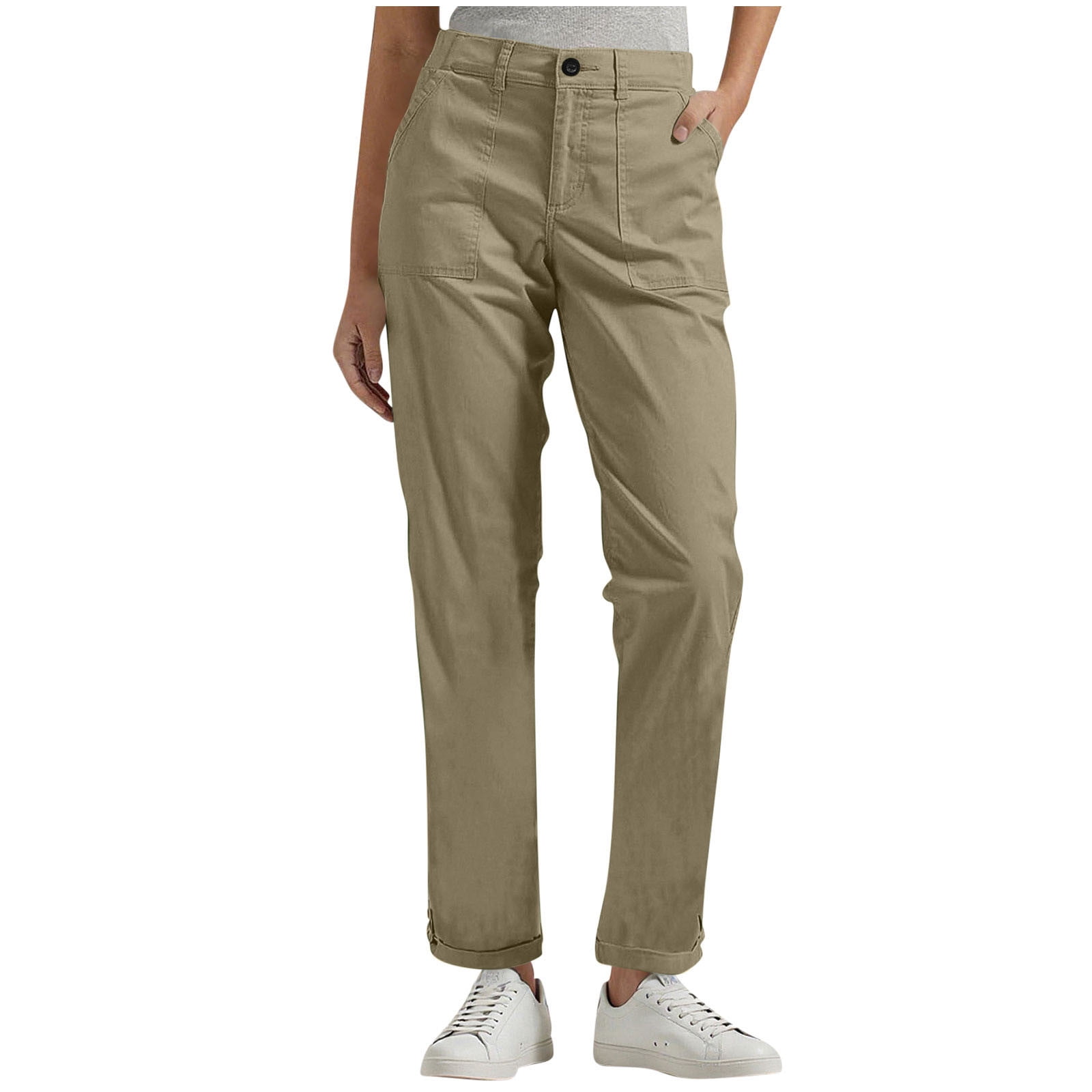 SMihono Work Pants Women Dressy Casual Plus Size Wide Leg Cargo Khakis ...