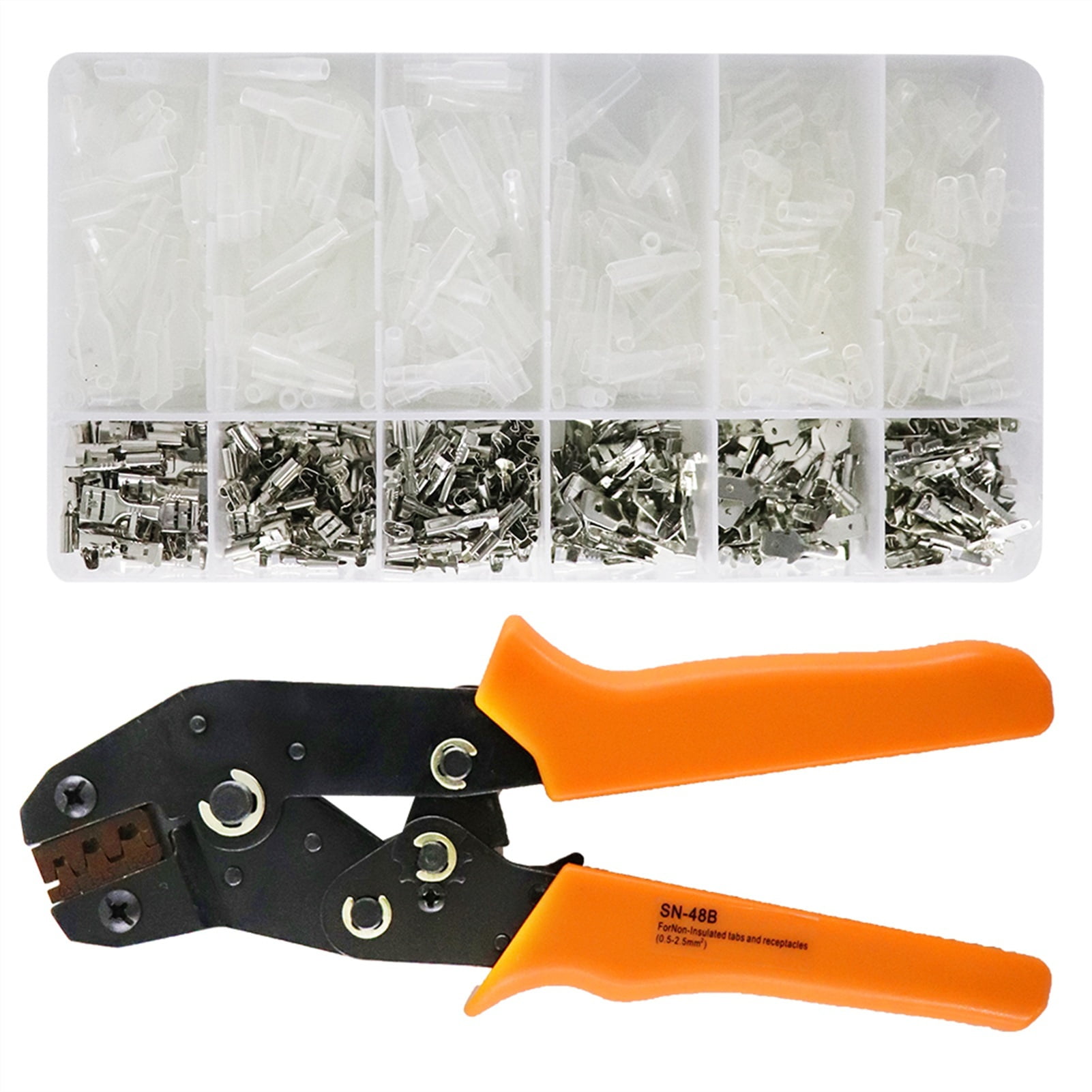 SN-48B Wire Crimping Plier 0.5-2.5mm2 20-13AWG Precision Jaw With Tab 2.8 4.8 6.3mm Terminal Box ...