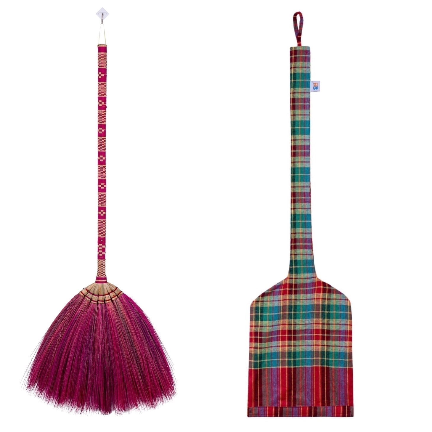 SN SKENNOVA Thai Grass Angle Broom with Decorative Bamboo Handle, Kong ...