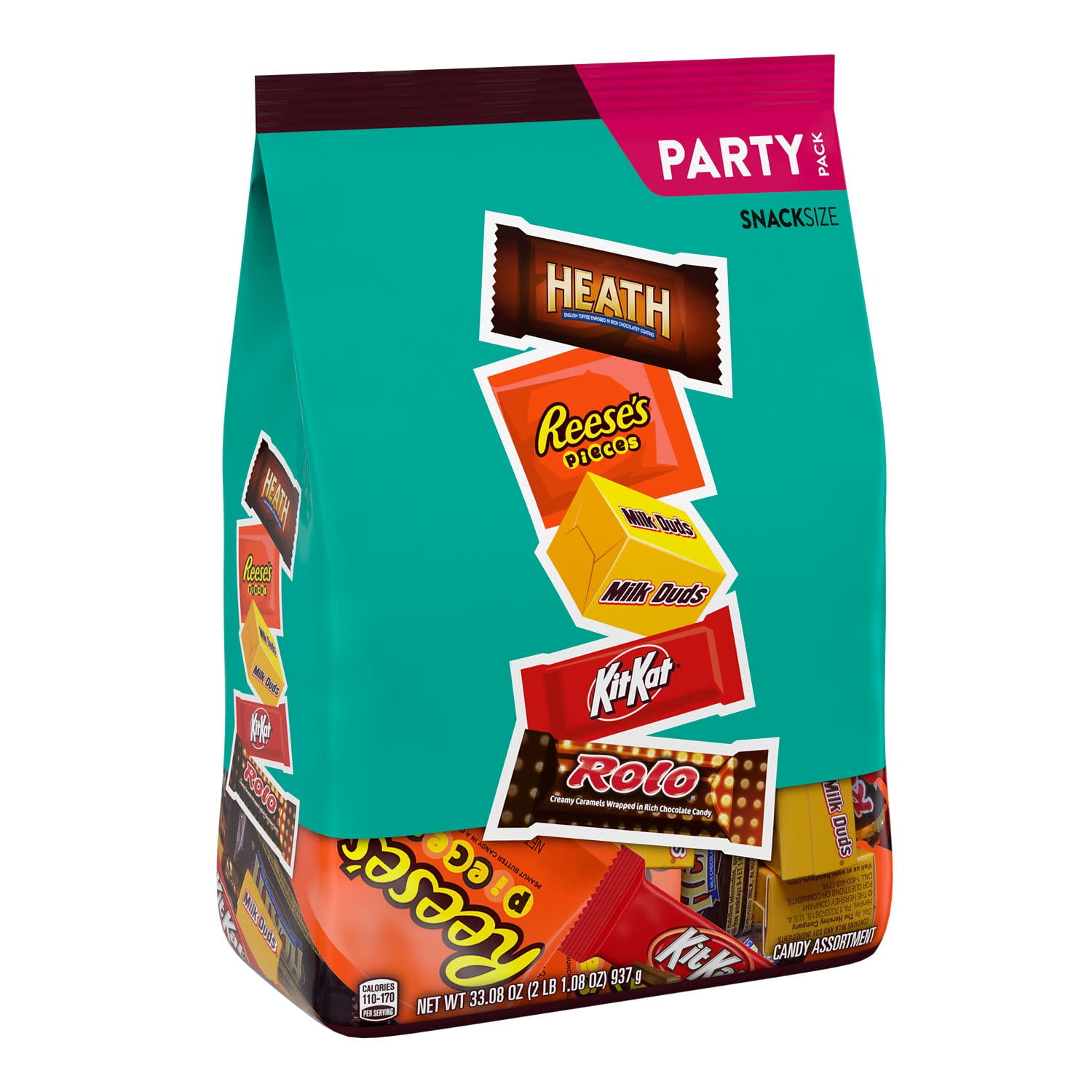 Hershey Assorted Flavored Snack Size Candy, Party Pack 33.08 oz ...