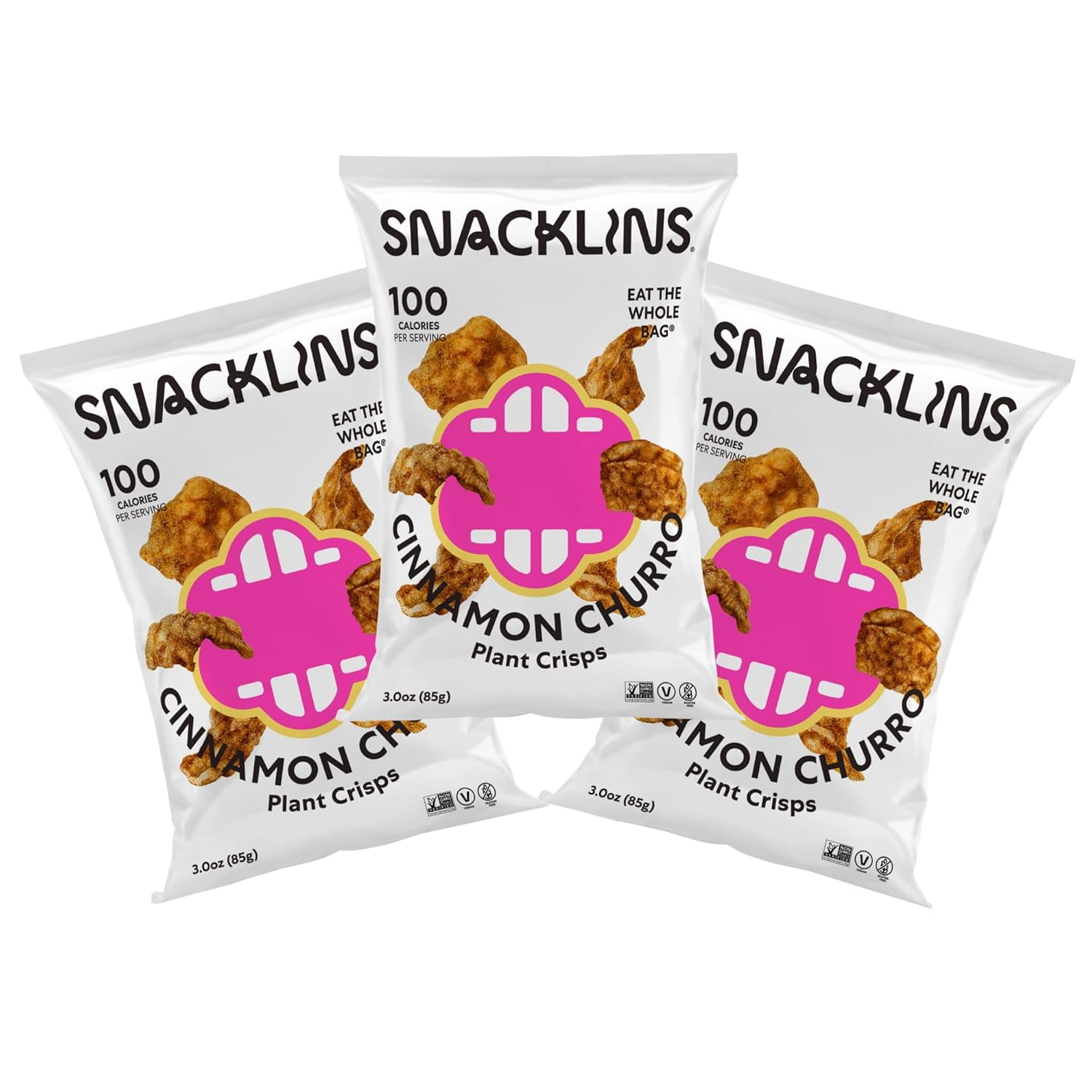 SNACKLINS Plan Based Crisps – Cinnamon Churro - Vegan Healhy - Gluen ...