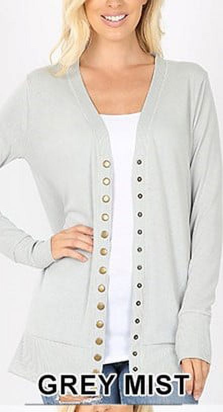SNAP CLOSURE CARDIGAN IN 3 COLORS - Walmart.com