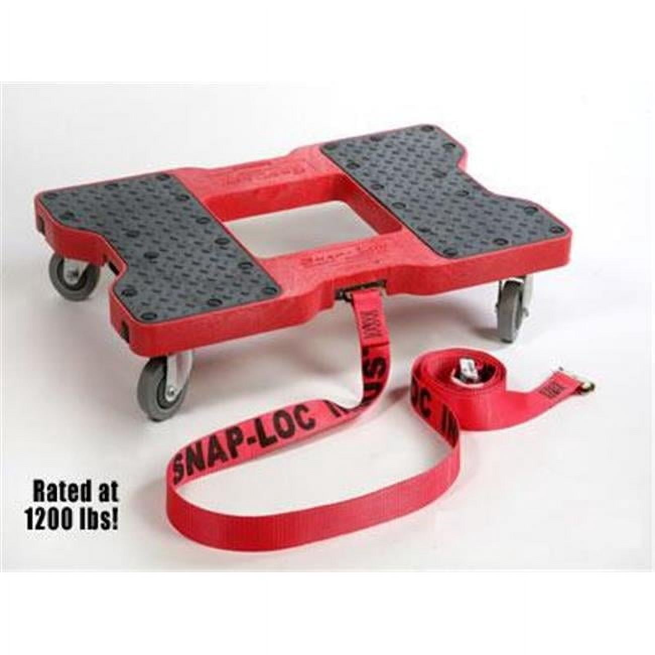 SNAP-LOC 1200 lb Capacity Red Dolly with 16 ft. Cam Strap and HDPE Body ...