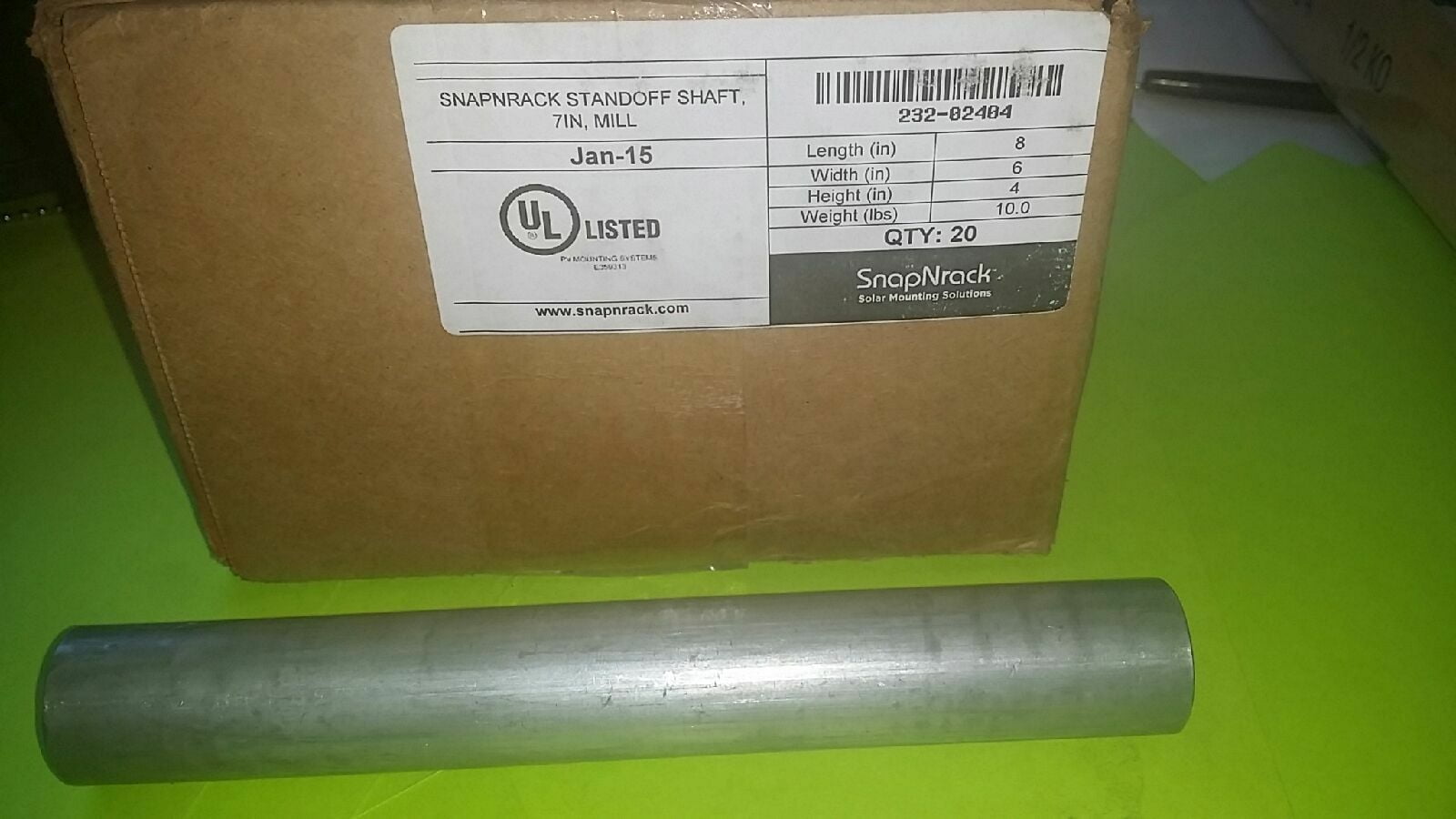SNAPNRACK Mill Finish Standoff Shafts 232-02404 (20 shafts) - Walmart.com