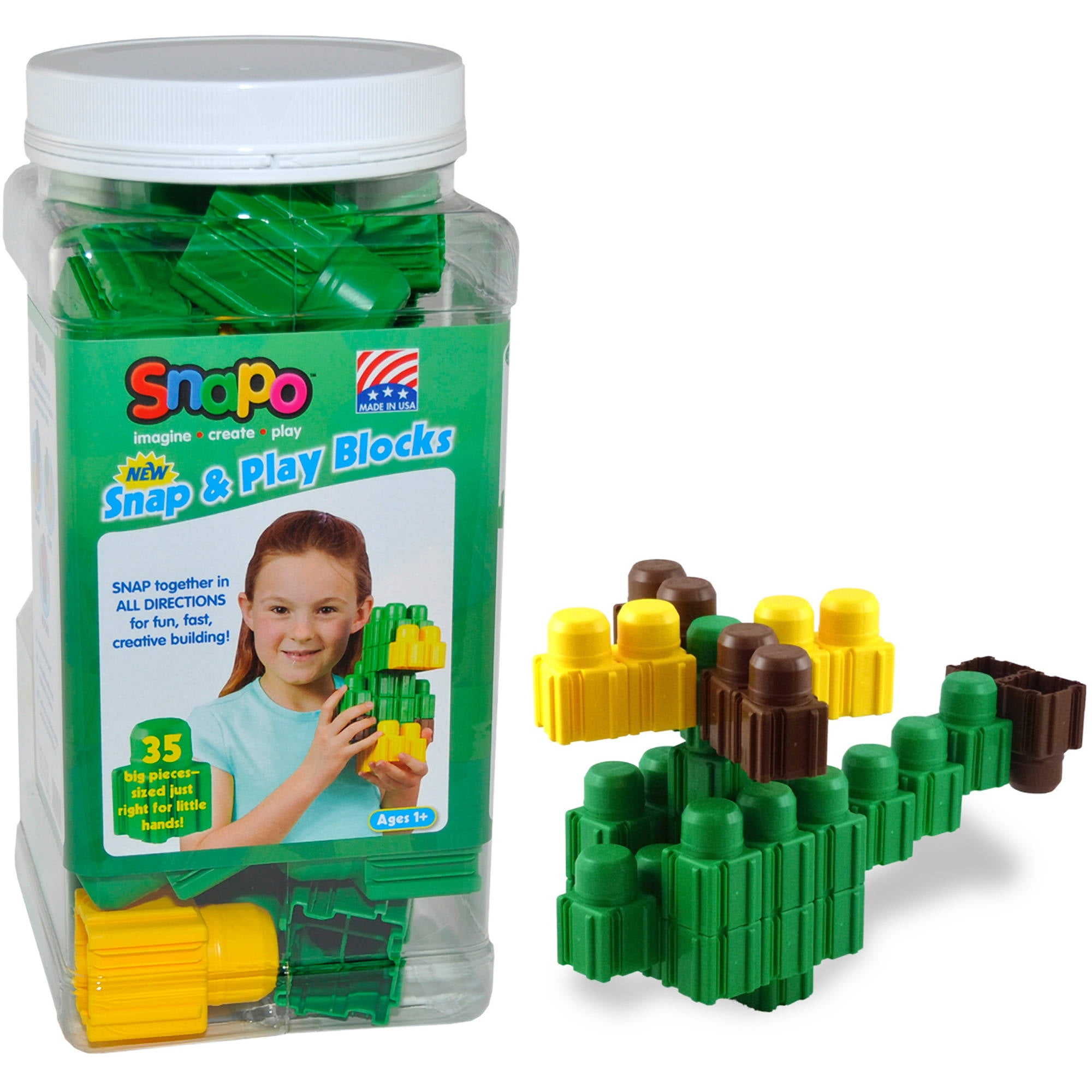 SNAPO 35 Piece Big Blocks - Educational Toy Building Blocks - Walmart.com