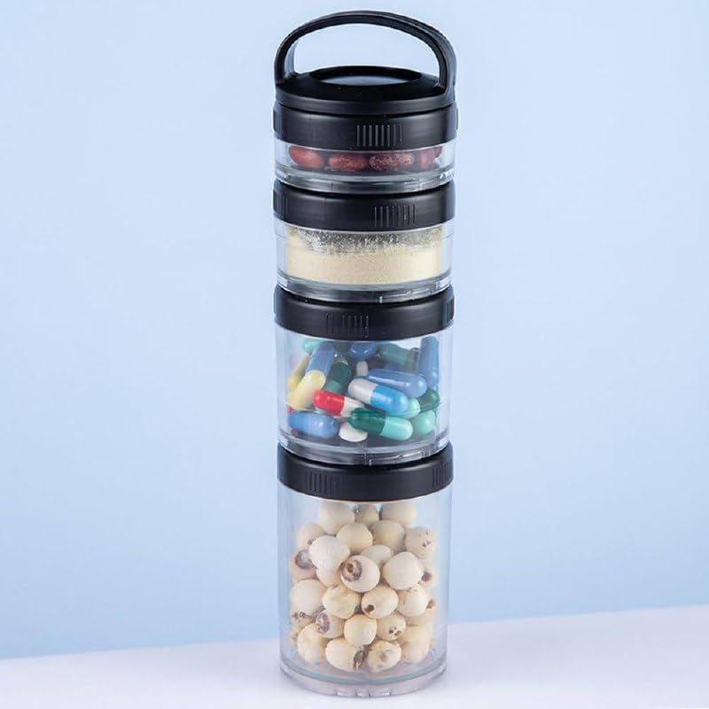 SNAPSHOPECOM Portable Stackable Snack Container 4 Layer Snack Container ...