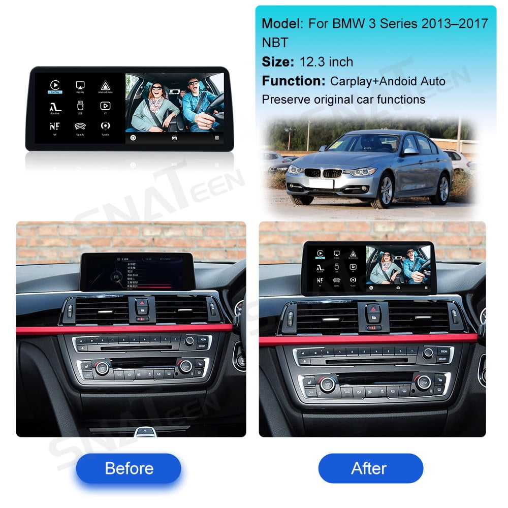 SNATEEN 12.3 inch Linux Carplay Screen/Radio/Multimedia Player for BMW ...