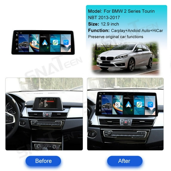 SNATEEN 12.9 inch Linux Carplay Screen/Radio/Multimedia Player for BMW ...