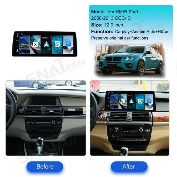 SNATEEN 12.9 inch Linux Carplay Screen/Radio/Multimedia Player for BMW ...