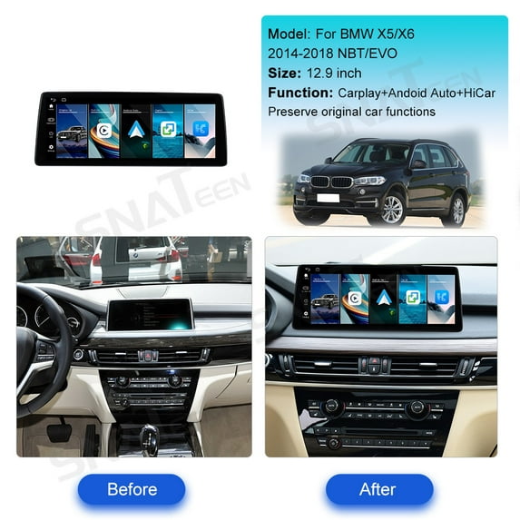 SNATEEN 12.9 inch Linux Carplay Screen/Radio/Multimedia Player for BMW ...