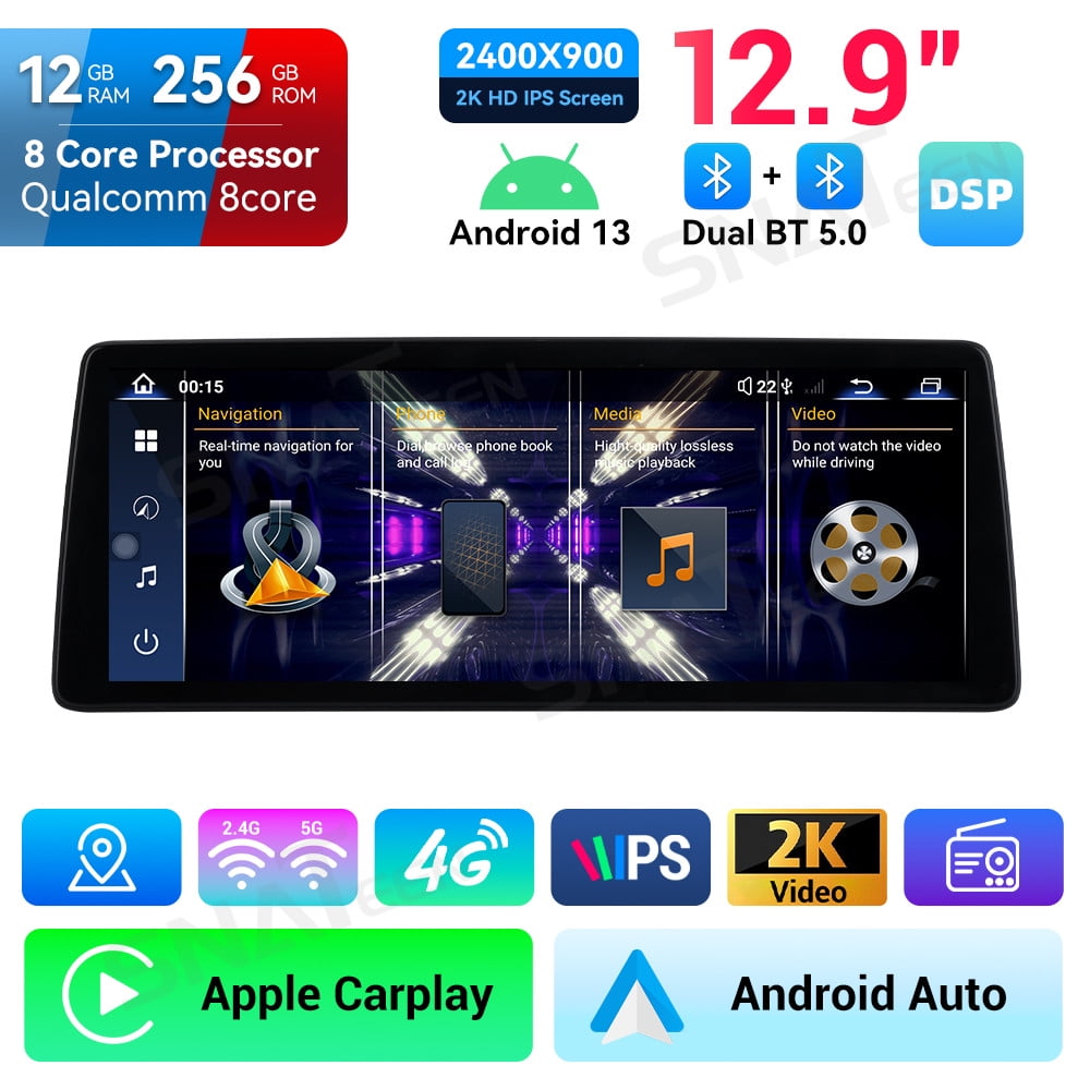 SNATEEN 12.9 inch Ultra-thin Car Stereo for BMW X5 X6 2008-2010 CCC ...