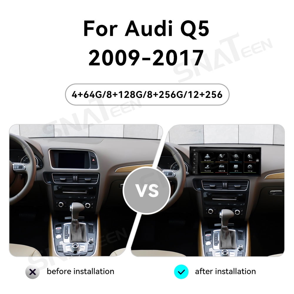 SNATEEN 15.8 inch Car Radio for Audi Q5 2009-2017 Android 14 Car Multimedia Player Car Stereo ...