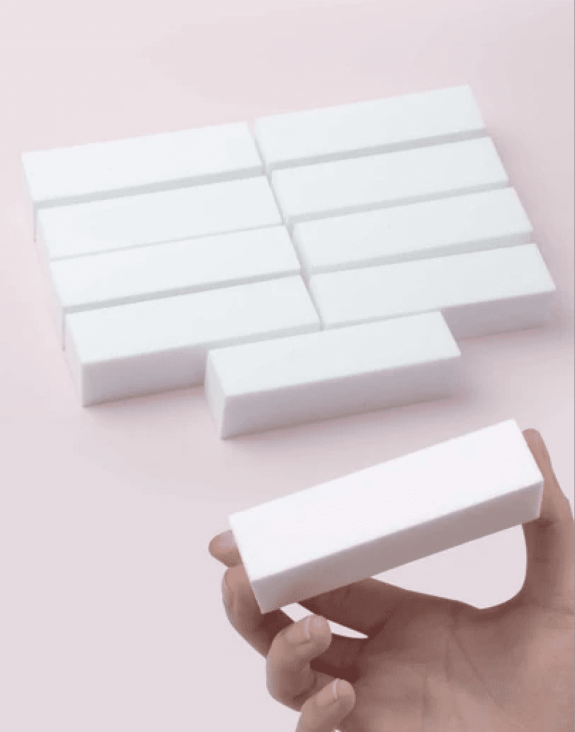 SND Plus 4-Sided Nail Buffer Block – White, 120 Grit, Professional Nail ...